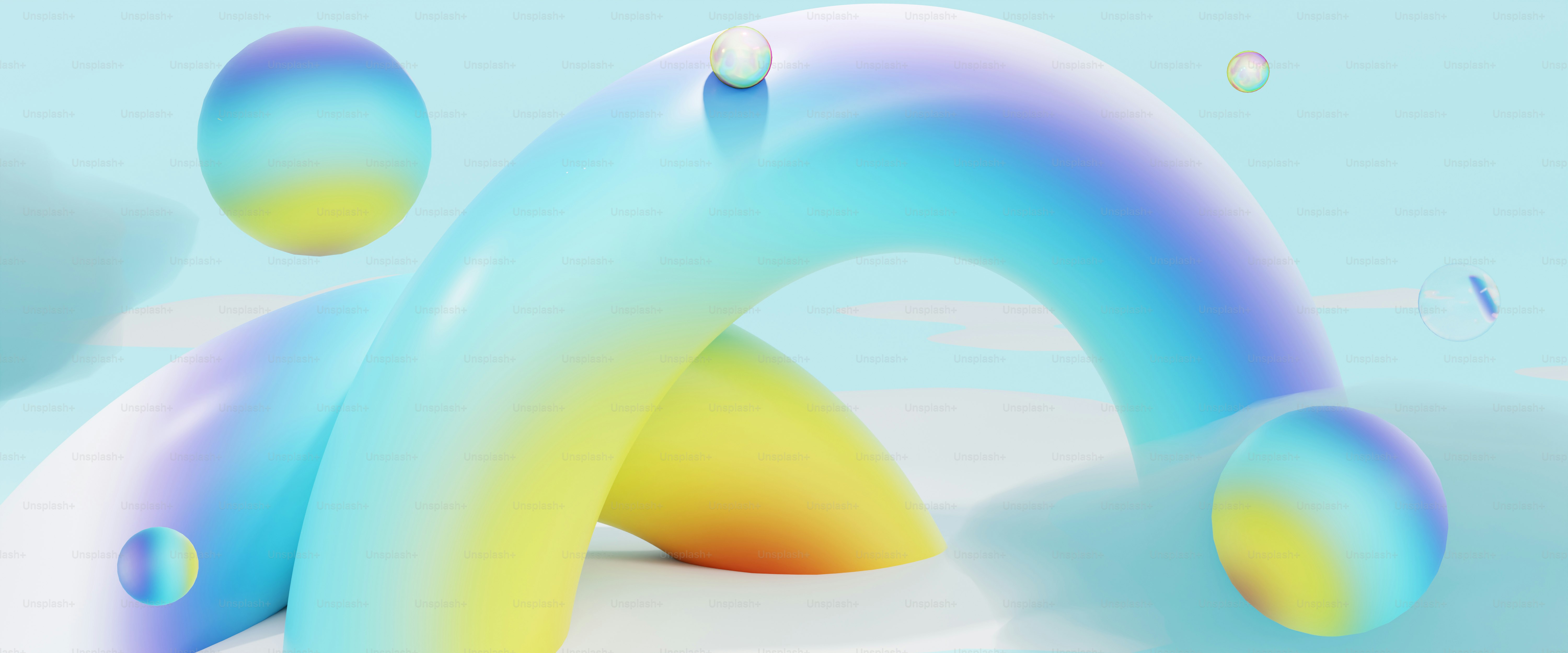 A 3d image of a rainbow colored object photo – 3d render Image on Unsplash