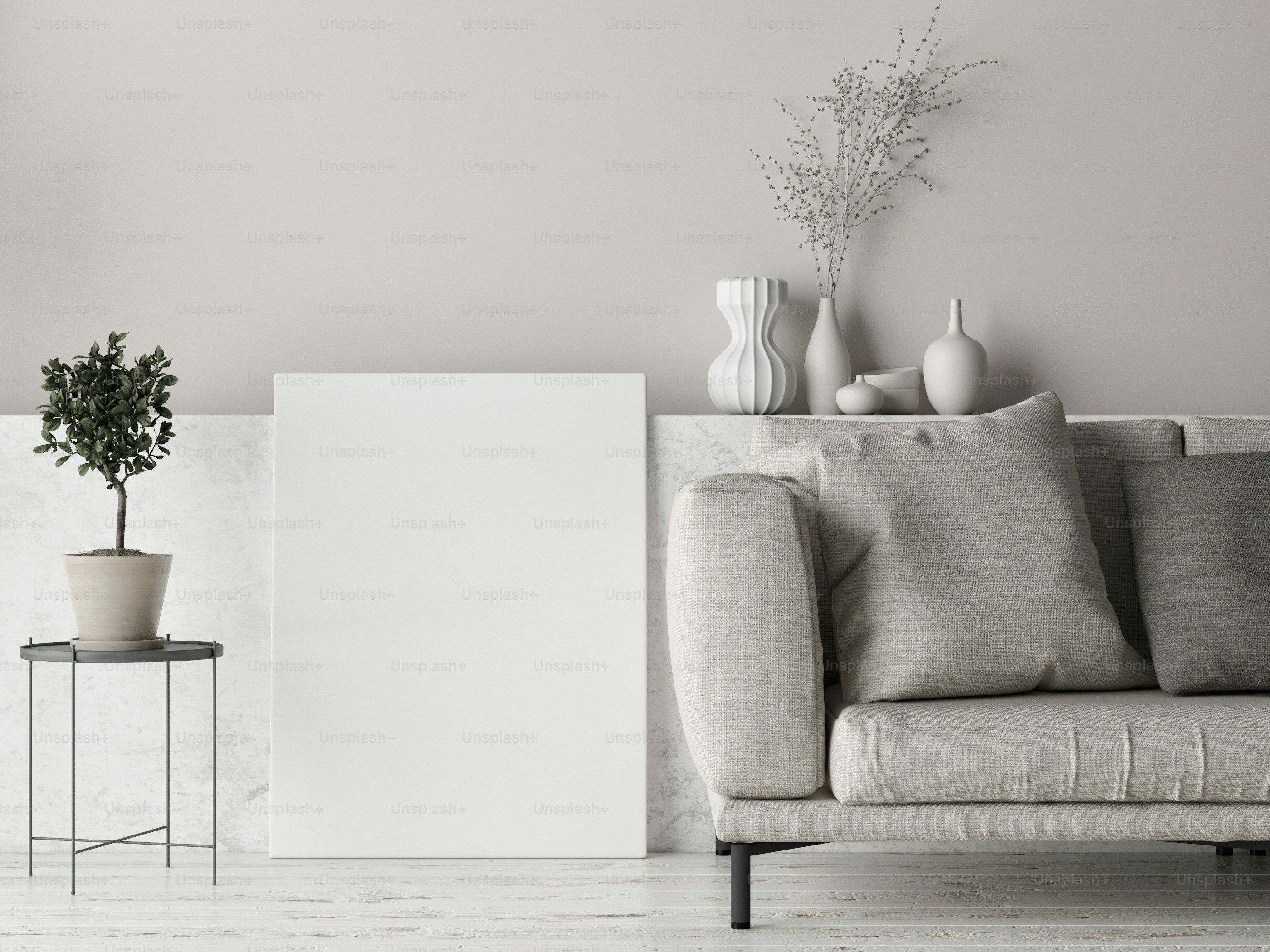 Mock up poster, Scandinavian background design, pastel colored, 3d ...