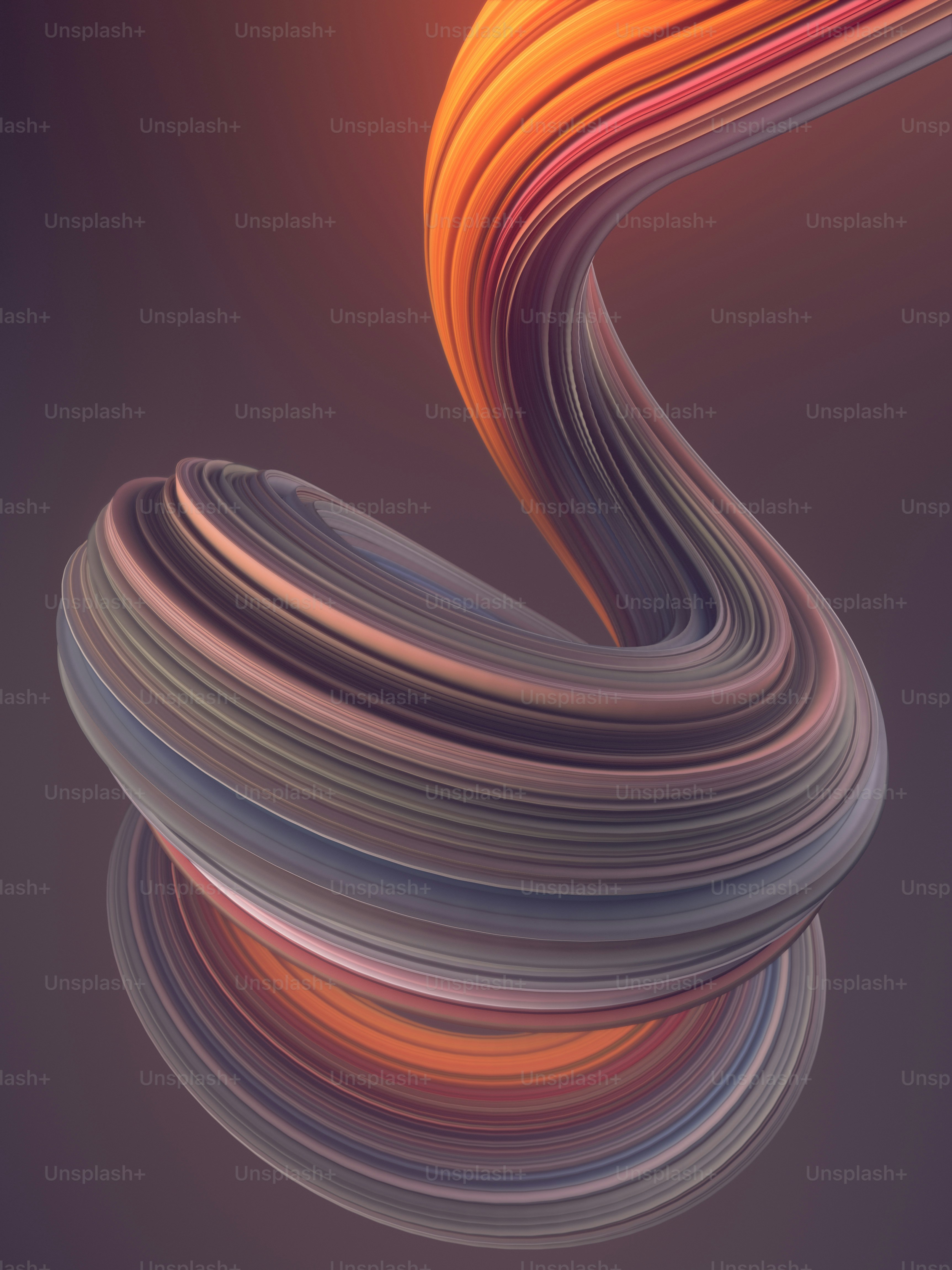 Colored abstract twisted shape. Computer generated geometric illustration. 3D rendering photo ...