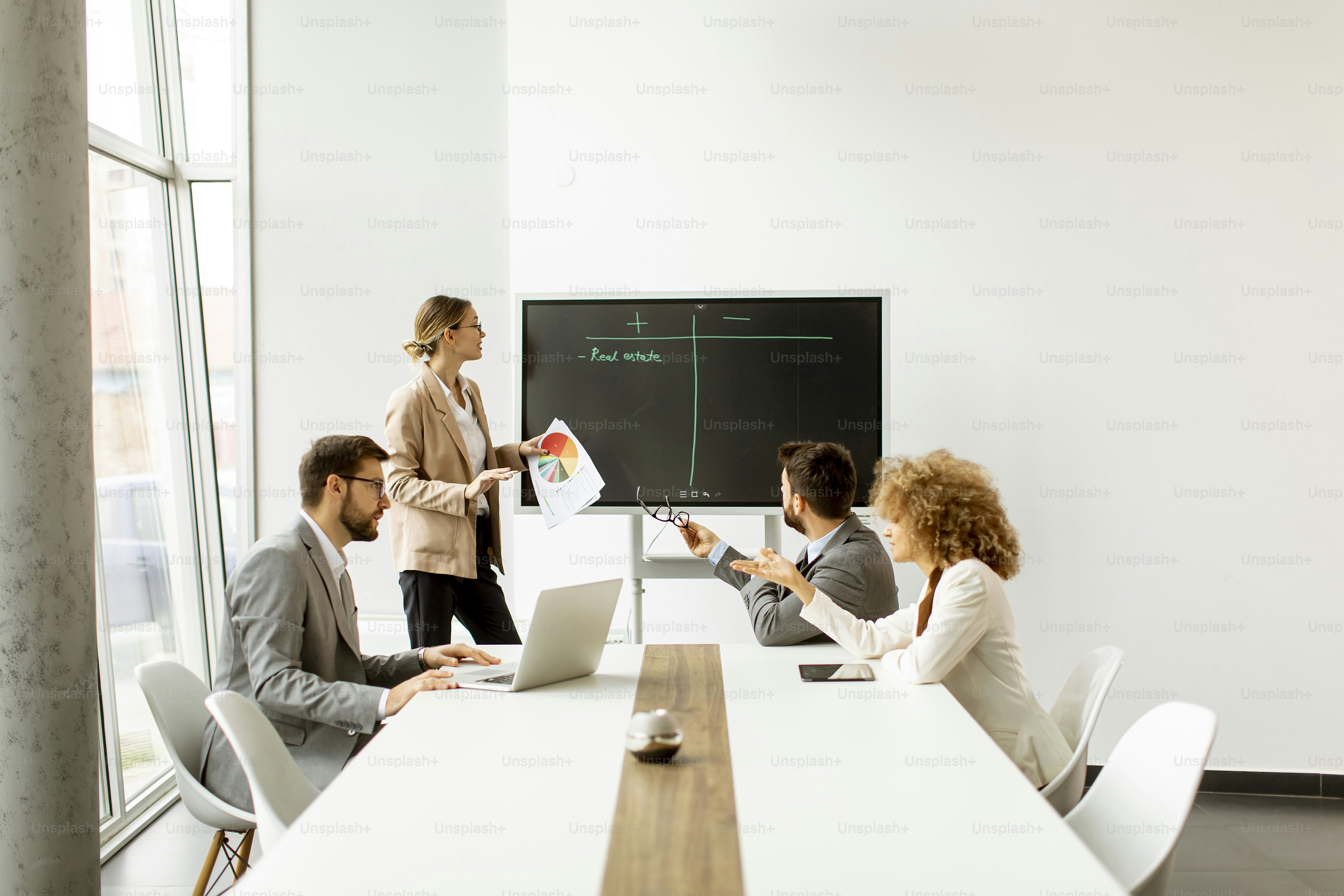 Group of multiethnic young business people working together in the ...