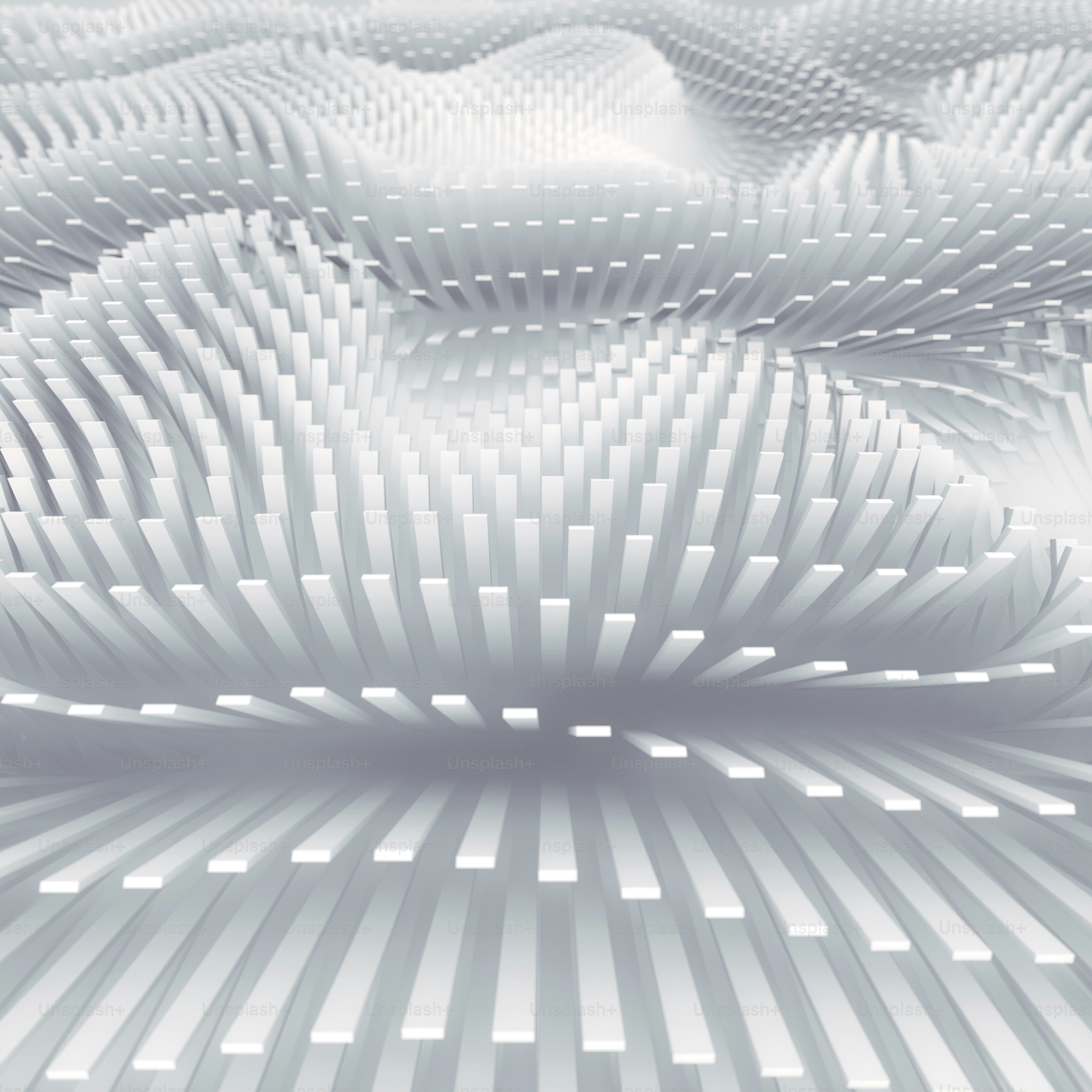 Abstract wavy field of white rectangular shapes. Contemporary template ...