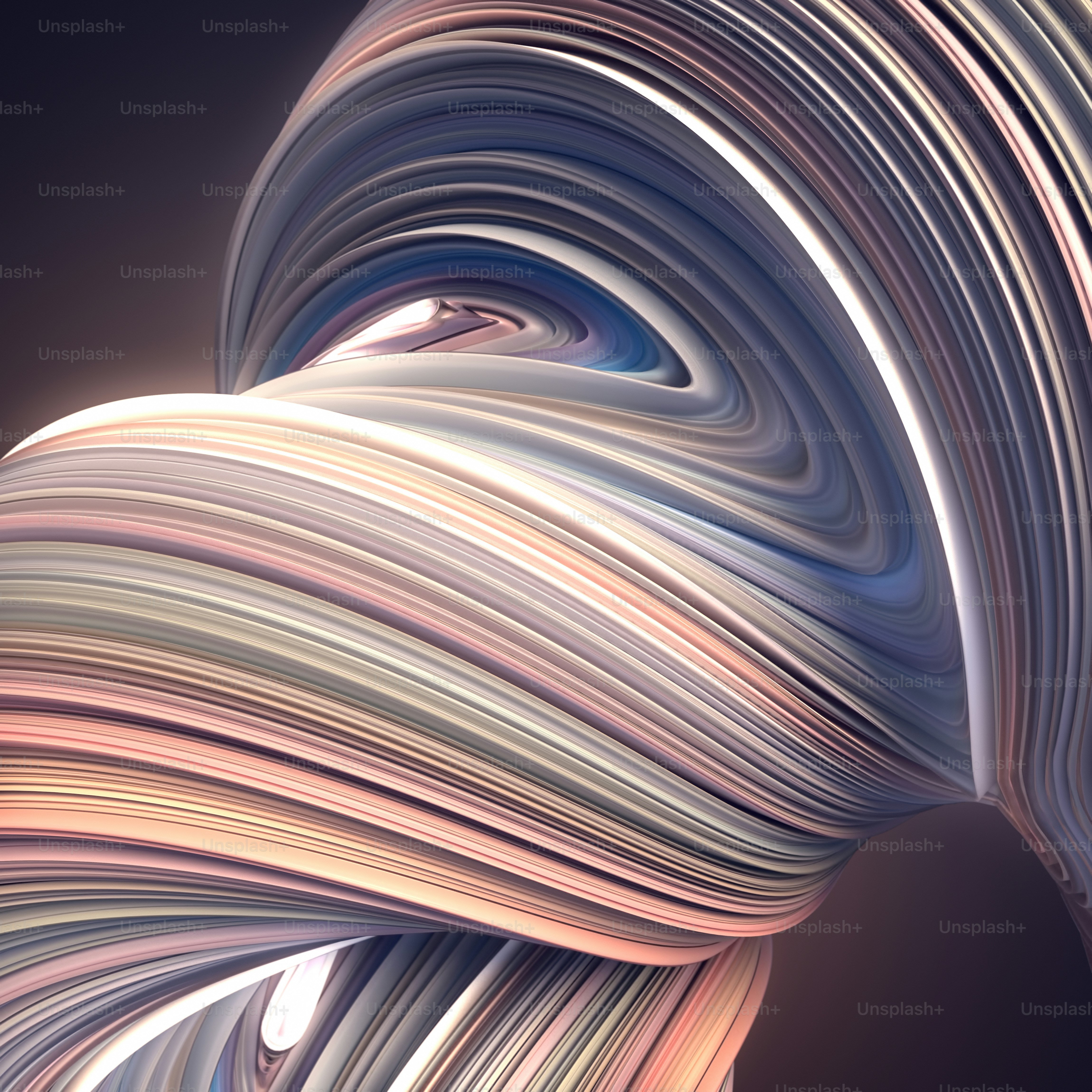 Colored abstract twisted shape. Computer generated geometric ...