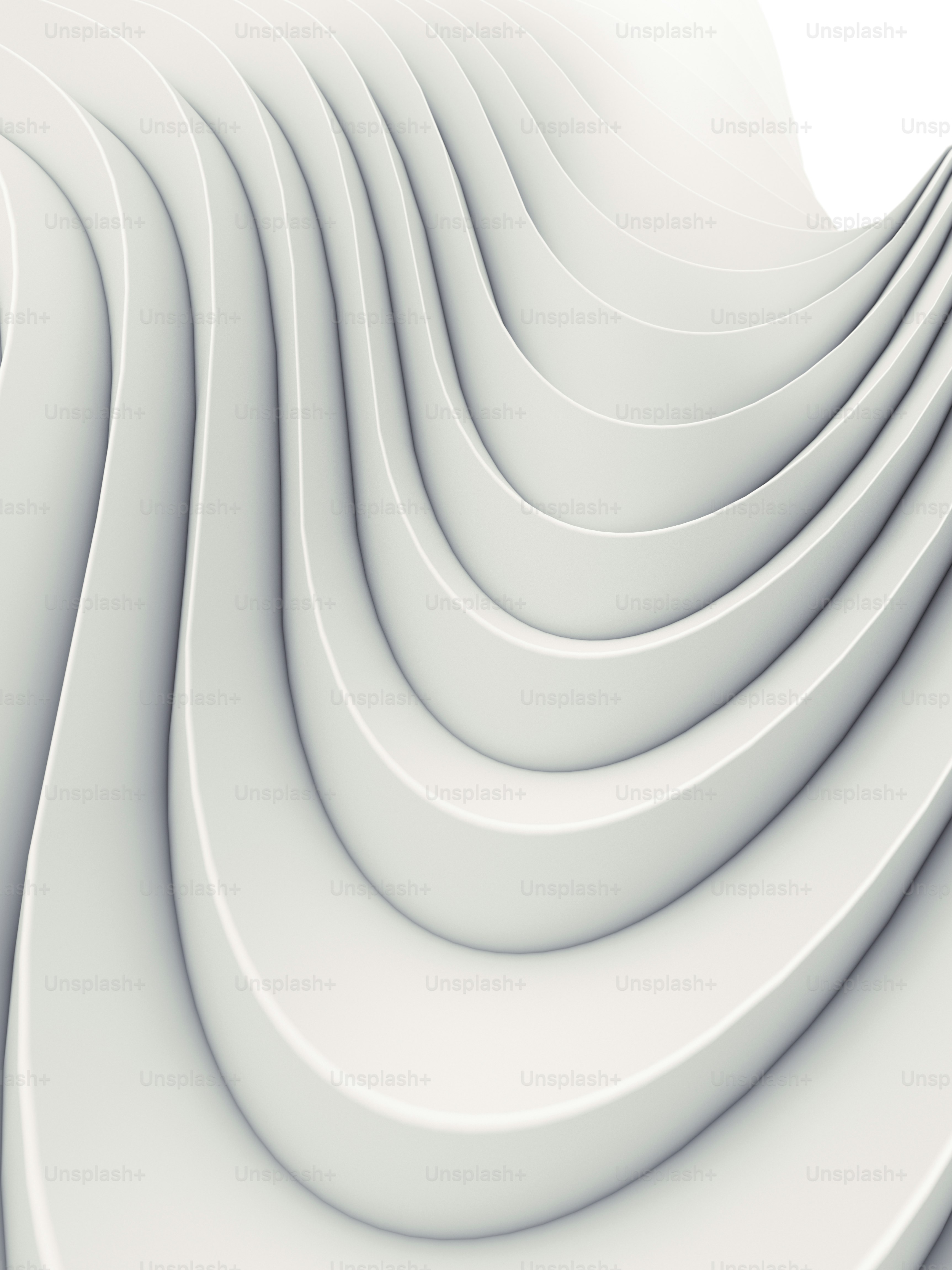 Wave band surface Abstract white background. Digital 3d illustration ...