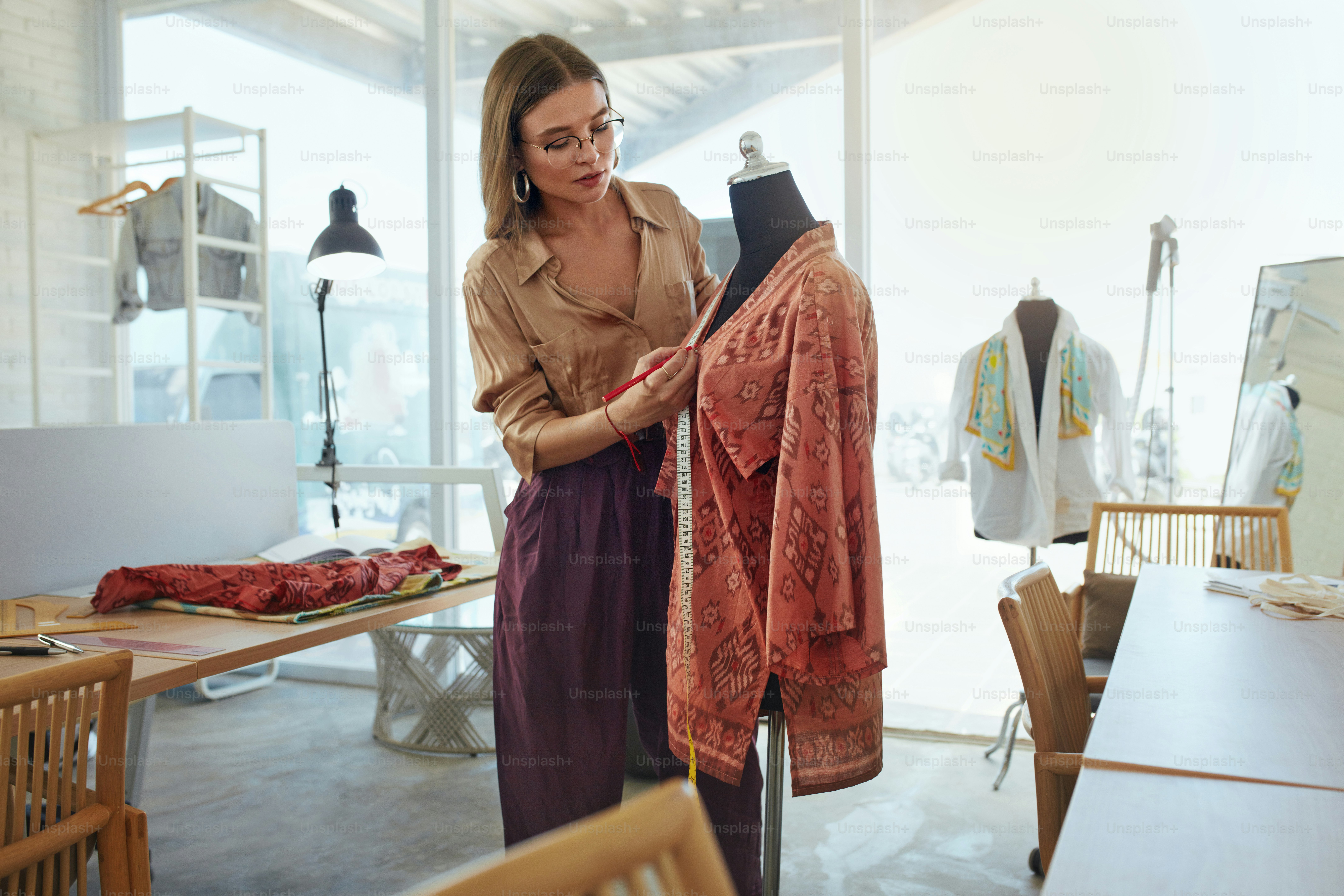 Work. Fashion Designer At Atelier. Successful Self Employed Woman ...