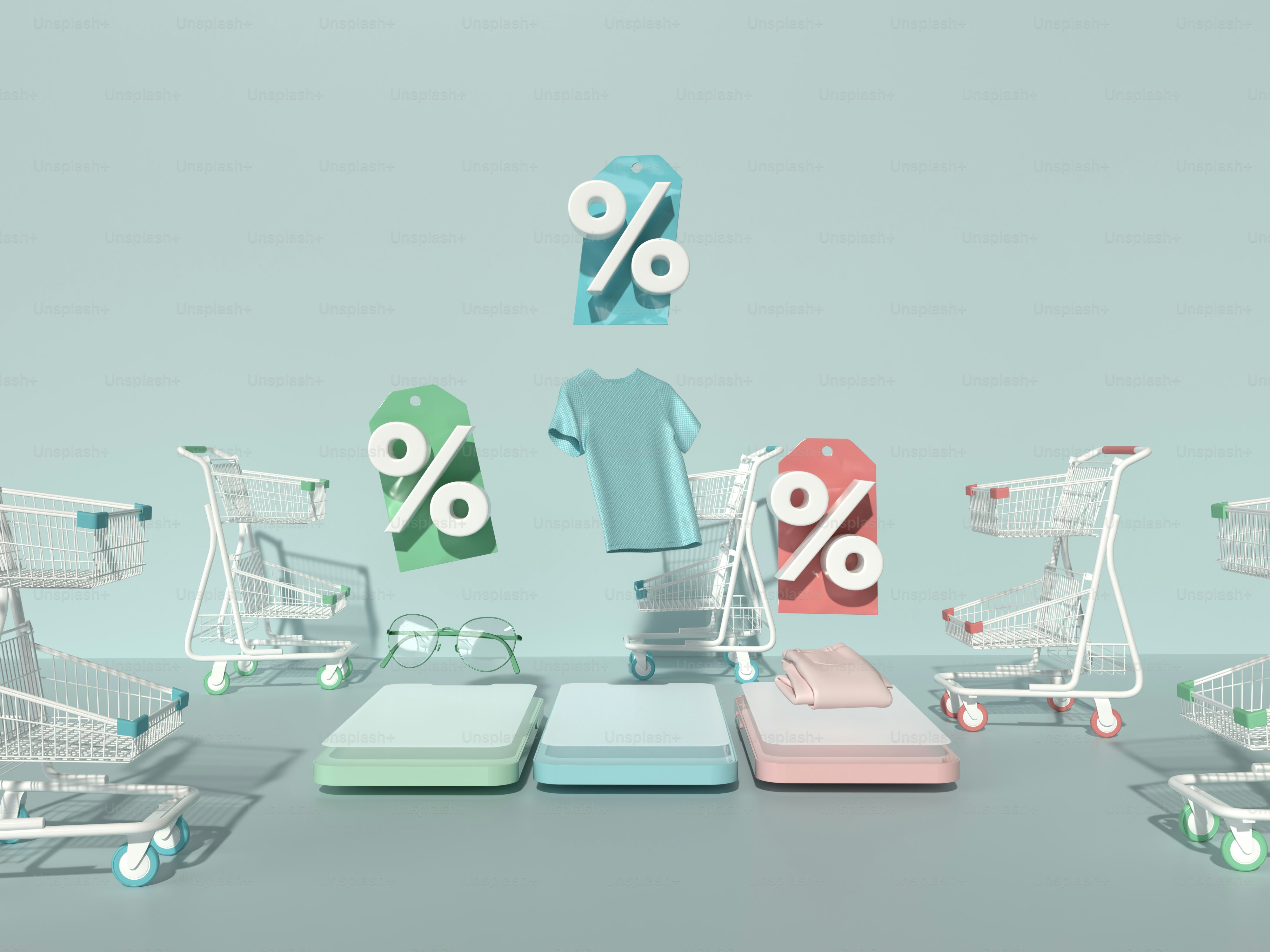 A group of shopping carts sitting next to each other photo – Online ...