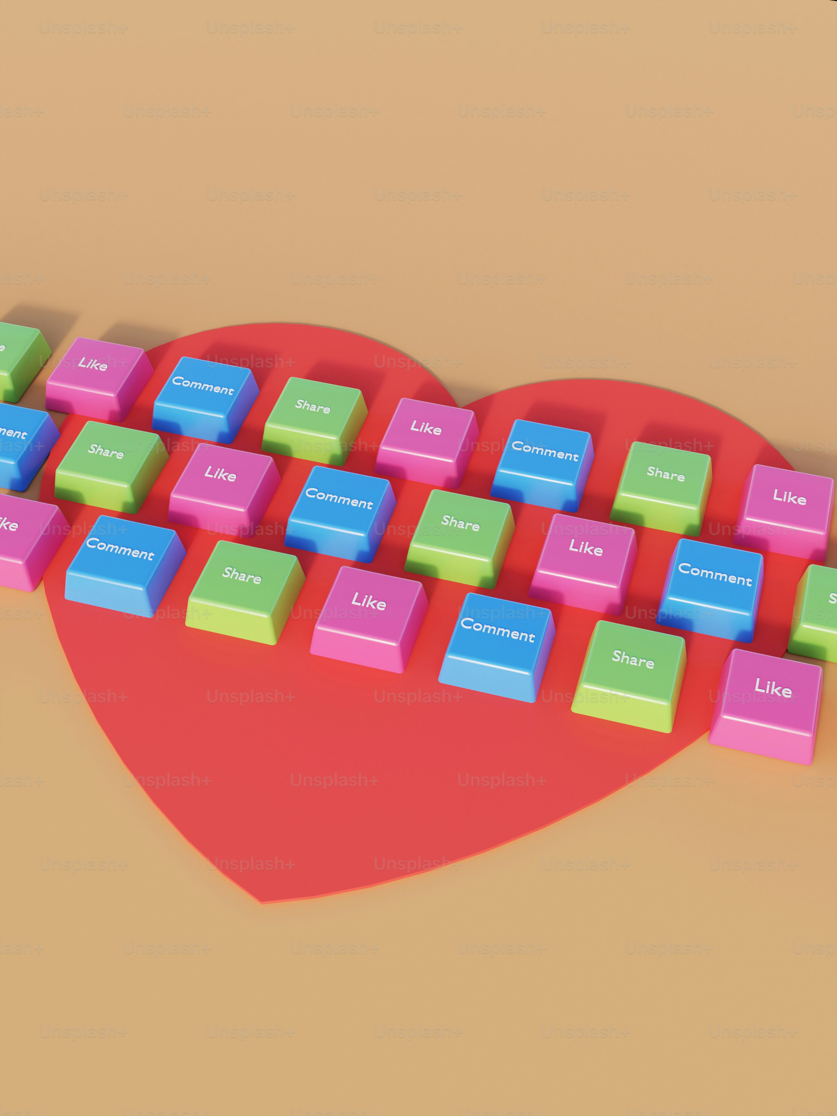 A heart shaped computer keyboard sitting on top of a table photo – Like ...