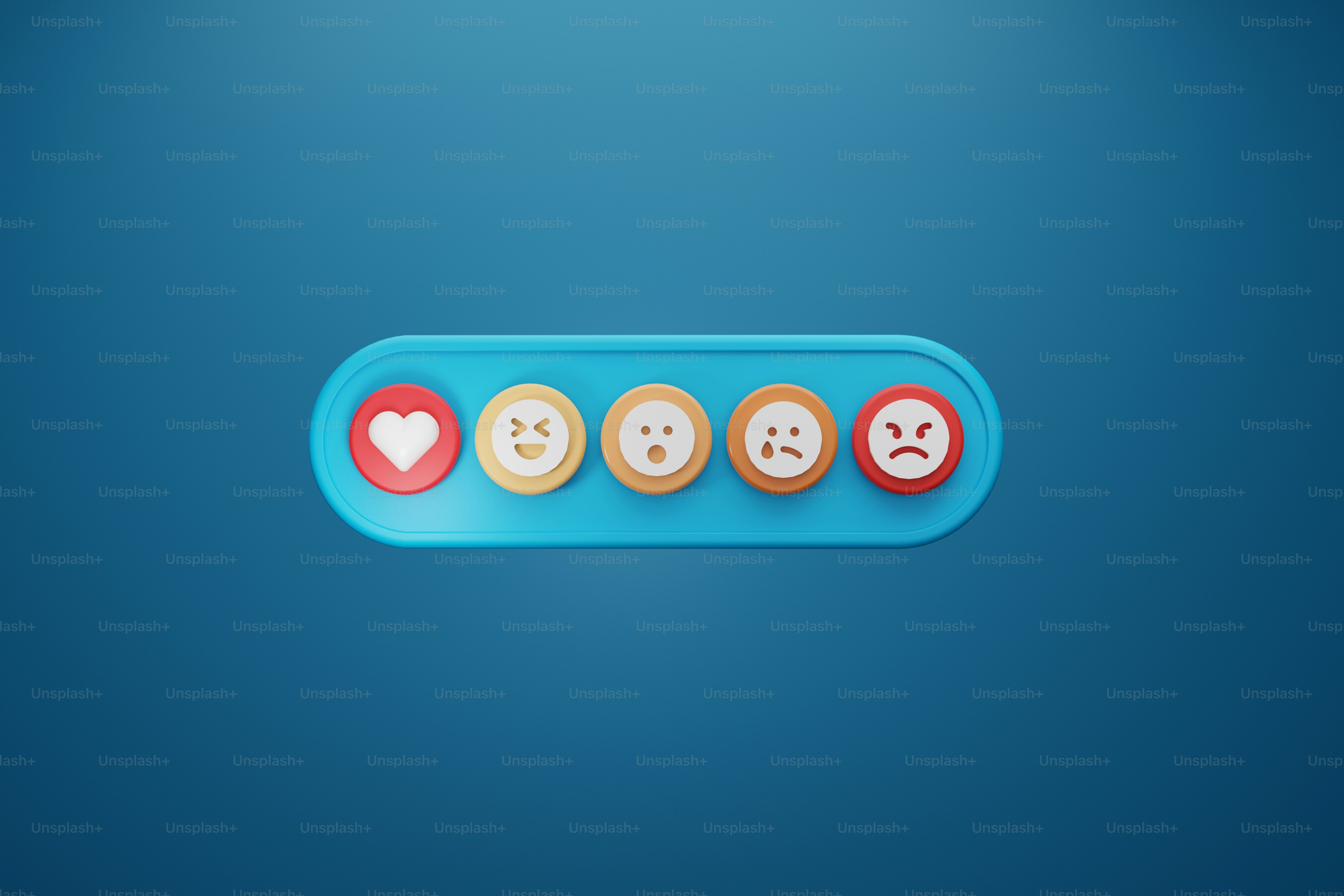 A blue button with four different faces on it photo – Social media ...