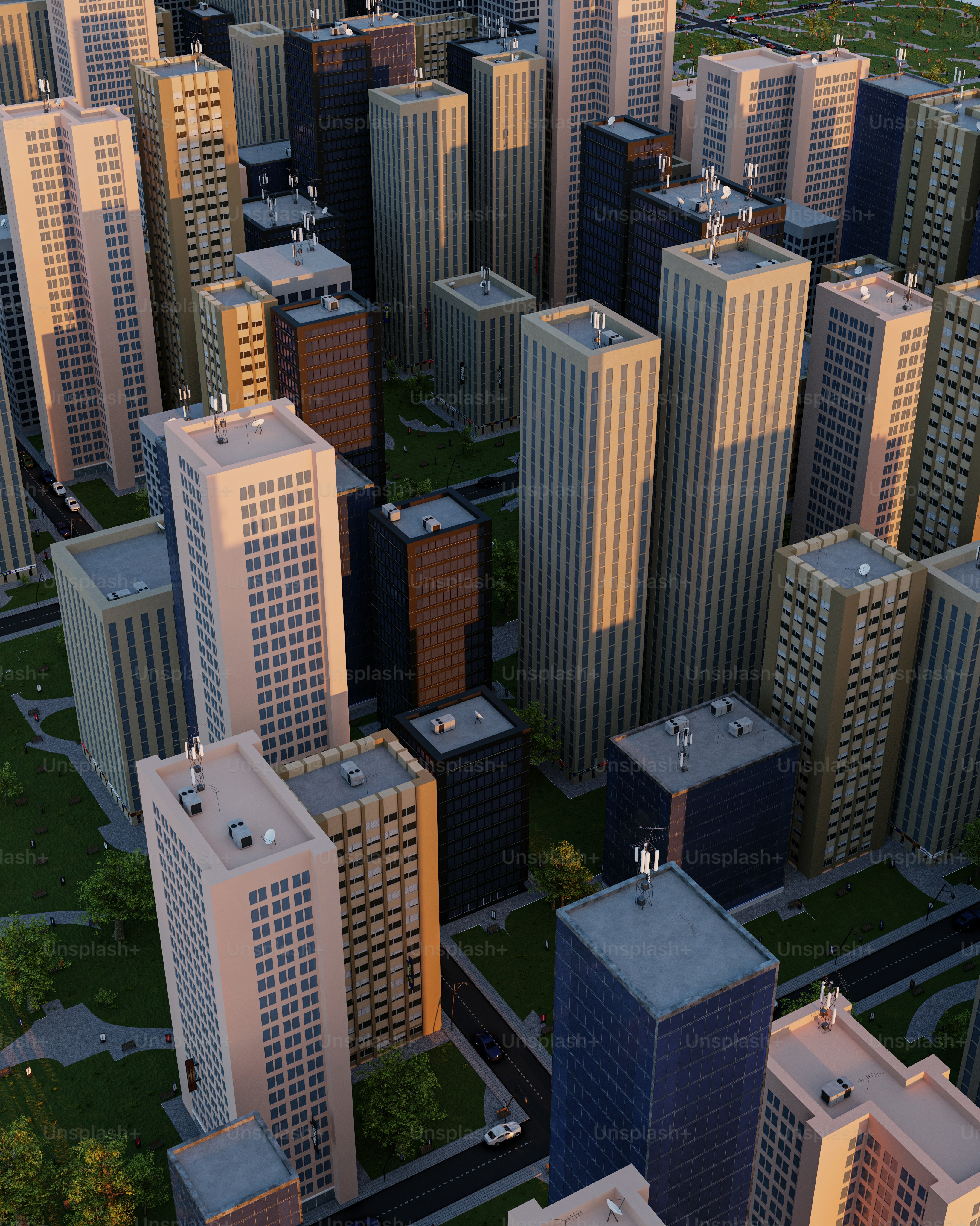 An aerial view of a city with tall buildings photo – City Image on Unsplash