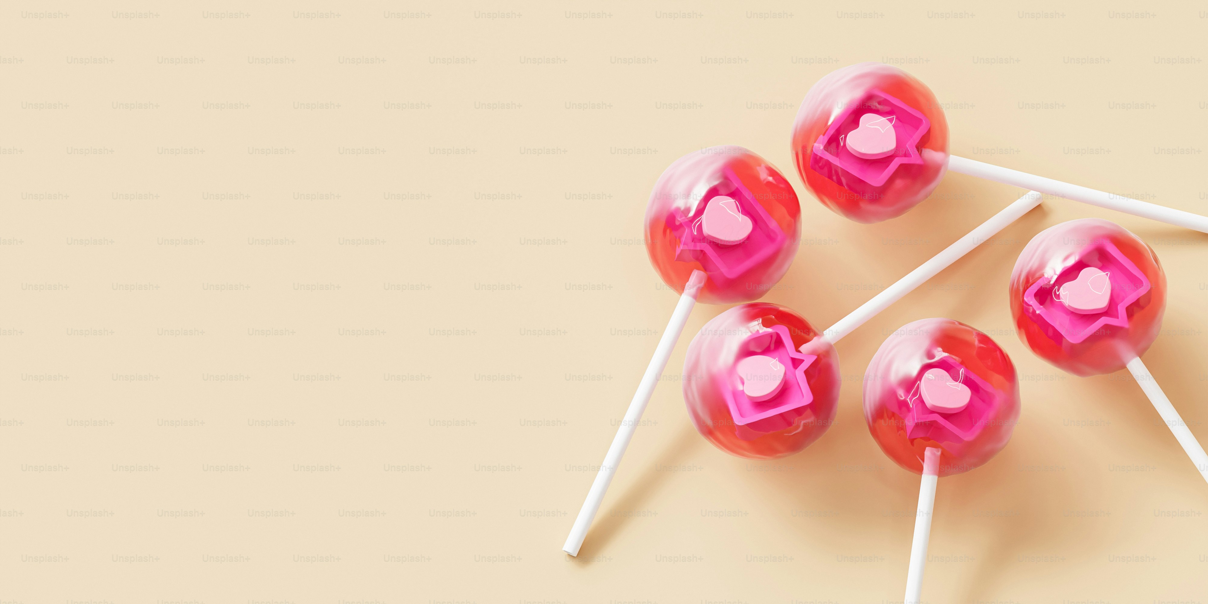 A group of lollipops sitting on top of each other photo – Social media ...