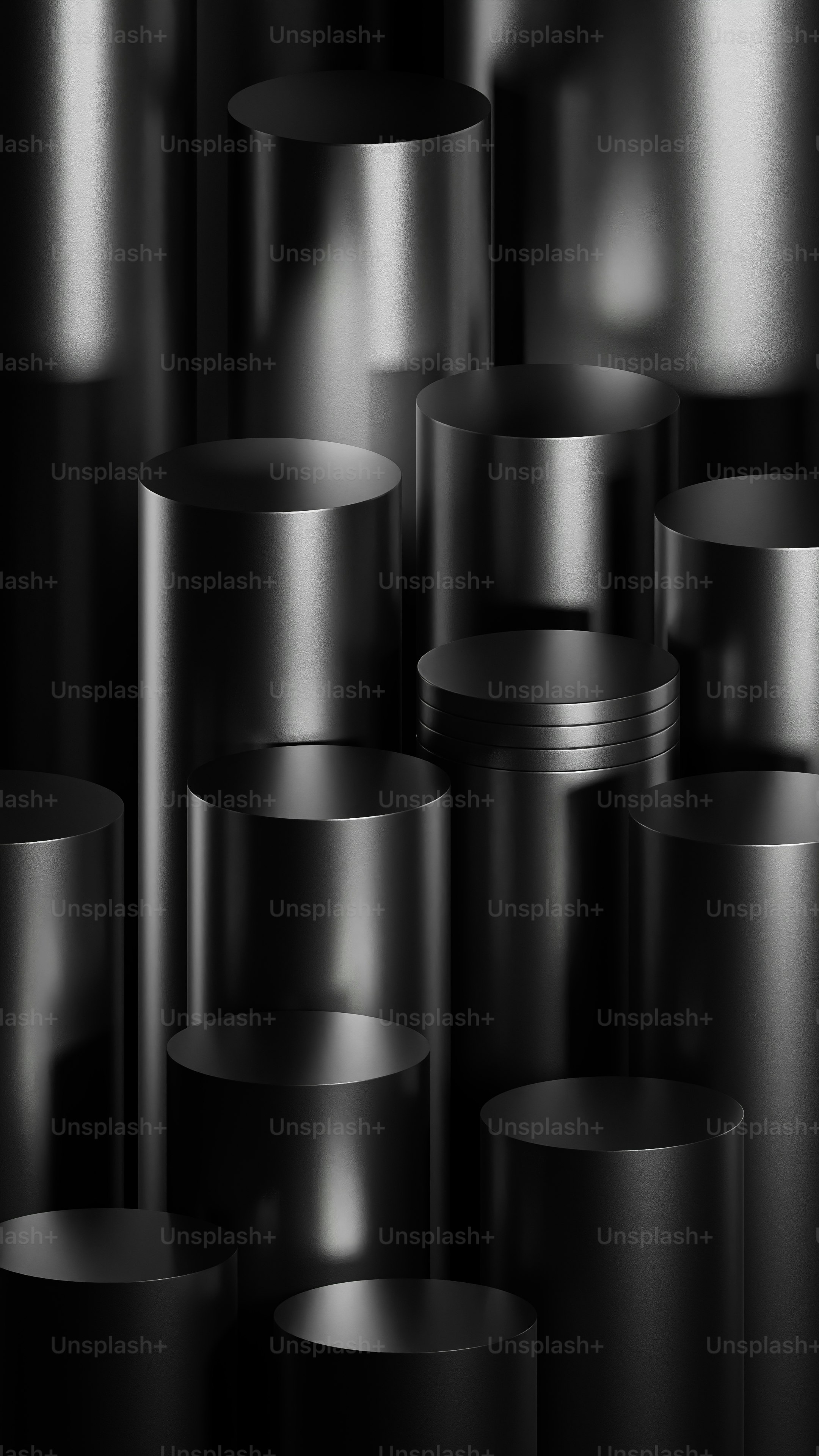 A black and white photo of a bunch of round objects photo – Wallpaper ...