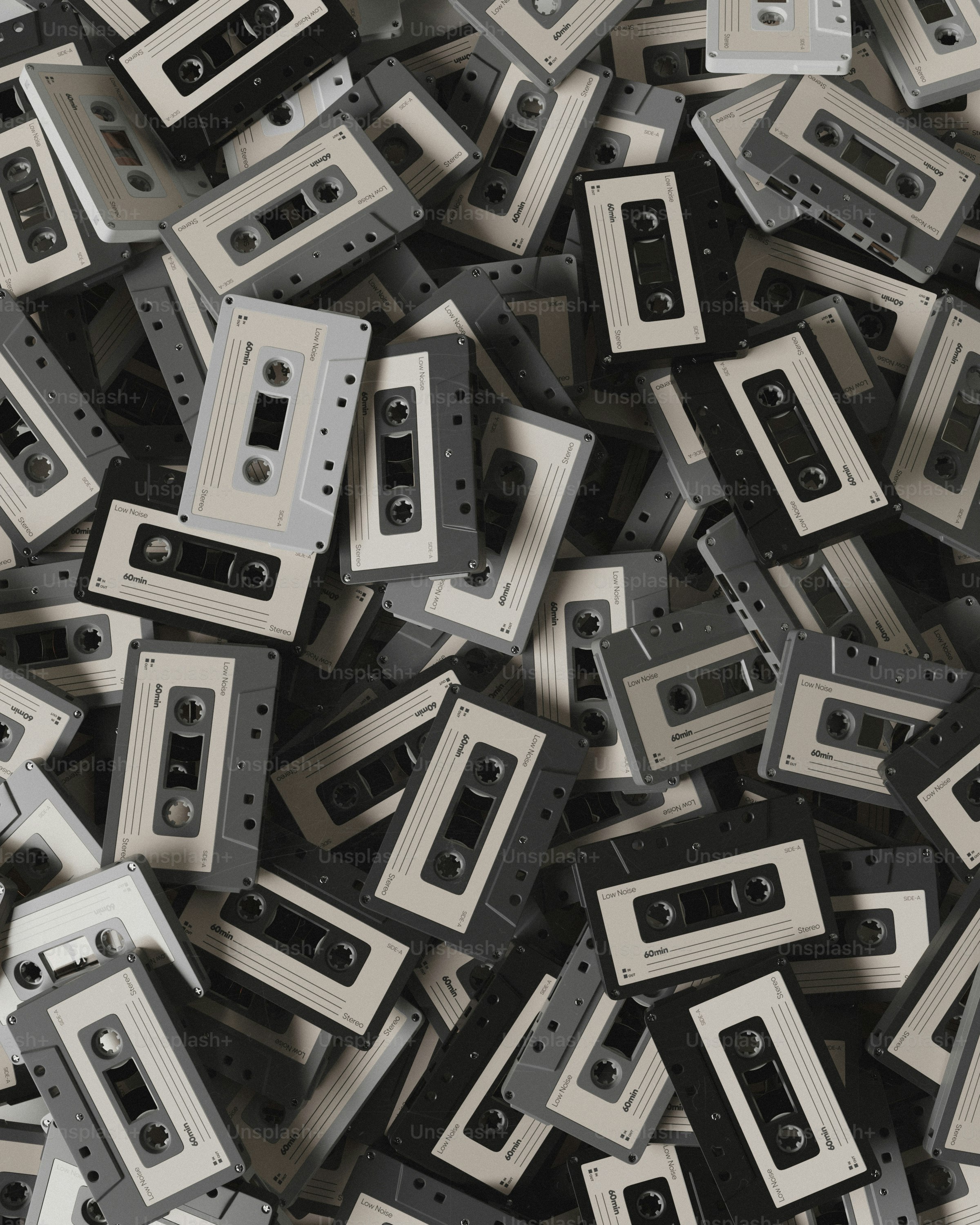 A pile of old video tapes sitting next to each other photo – 80s and ...