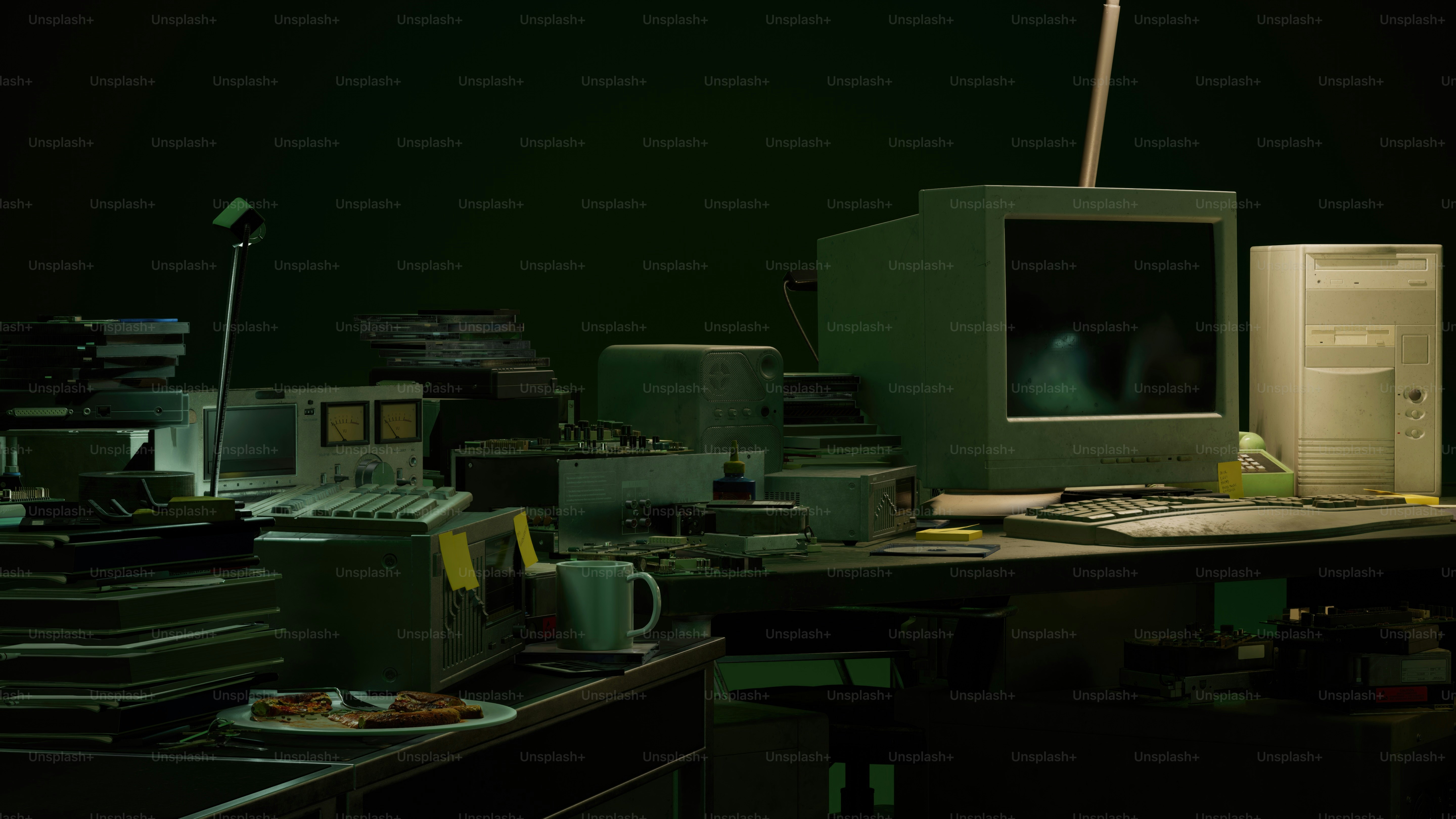 A computer monitor sitting on top of a desk photo – 90s Image on Unsplash