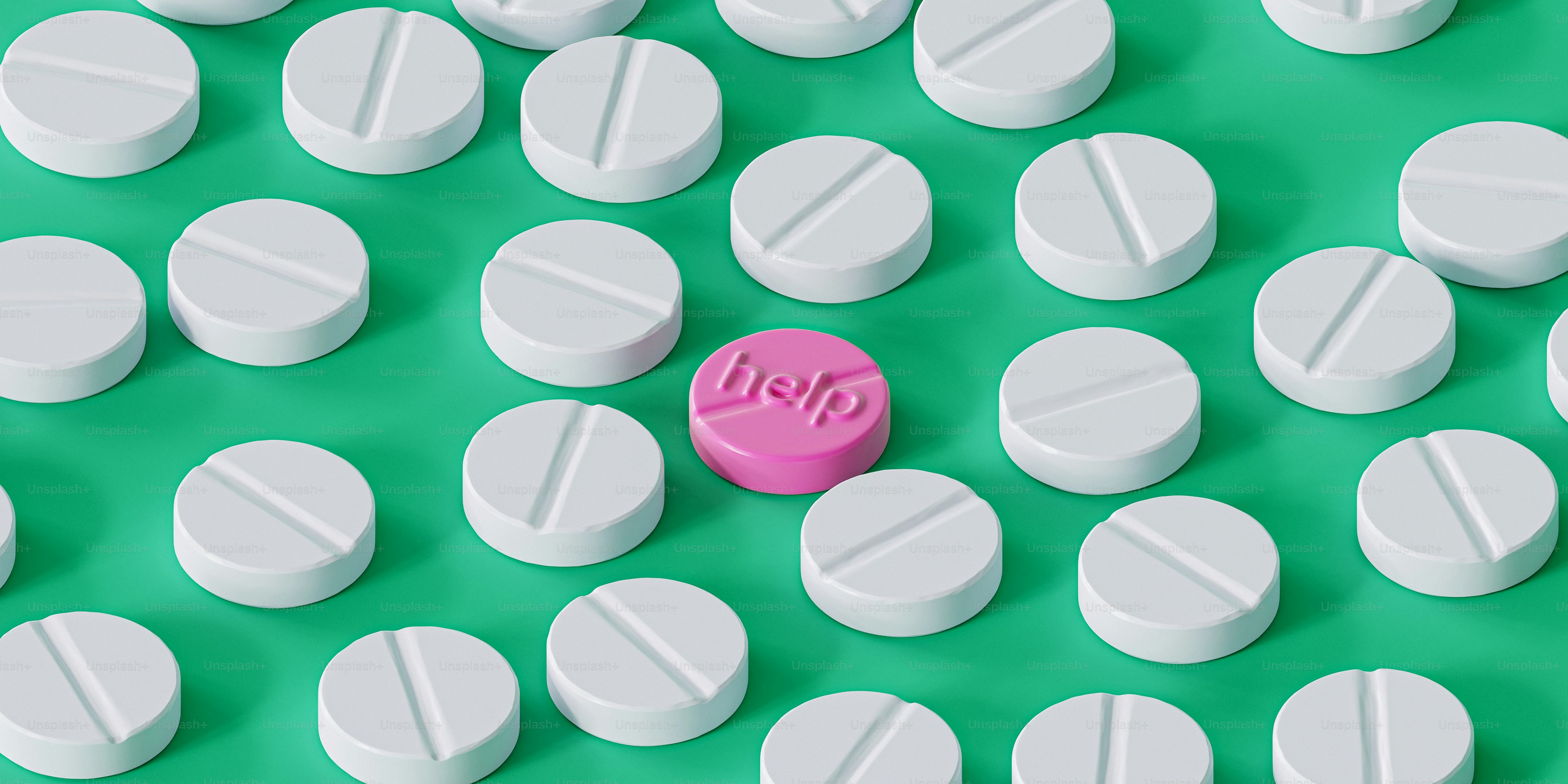 A pink pill sitting on top of white pills photo – Medicine Image on ...
