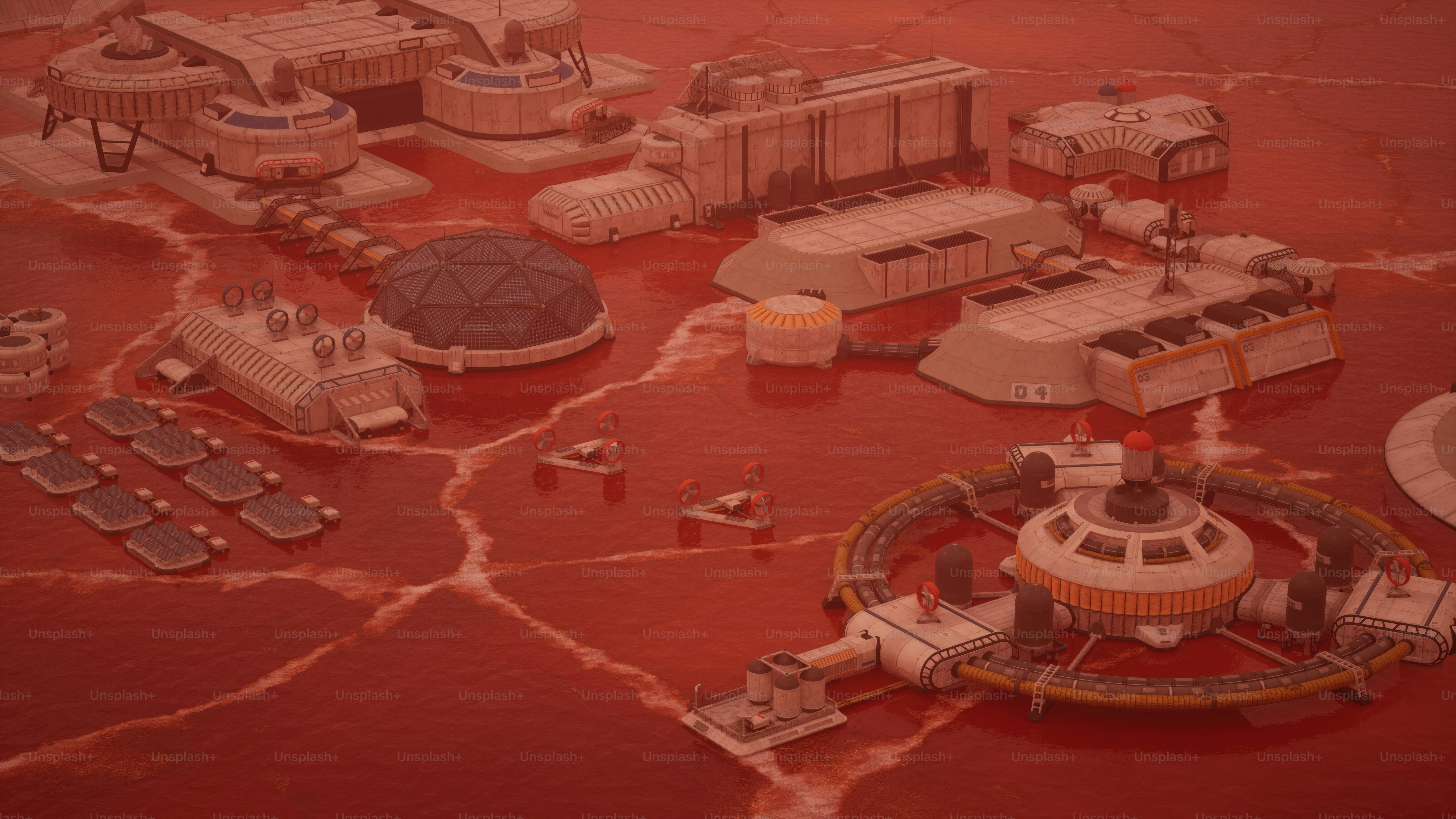 A computer generated image of a space station photo – Alien colony ...