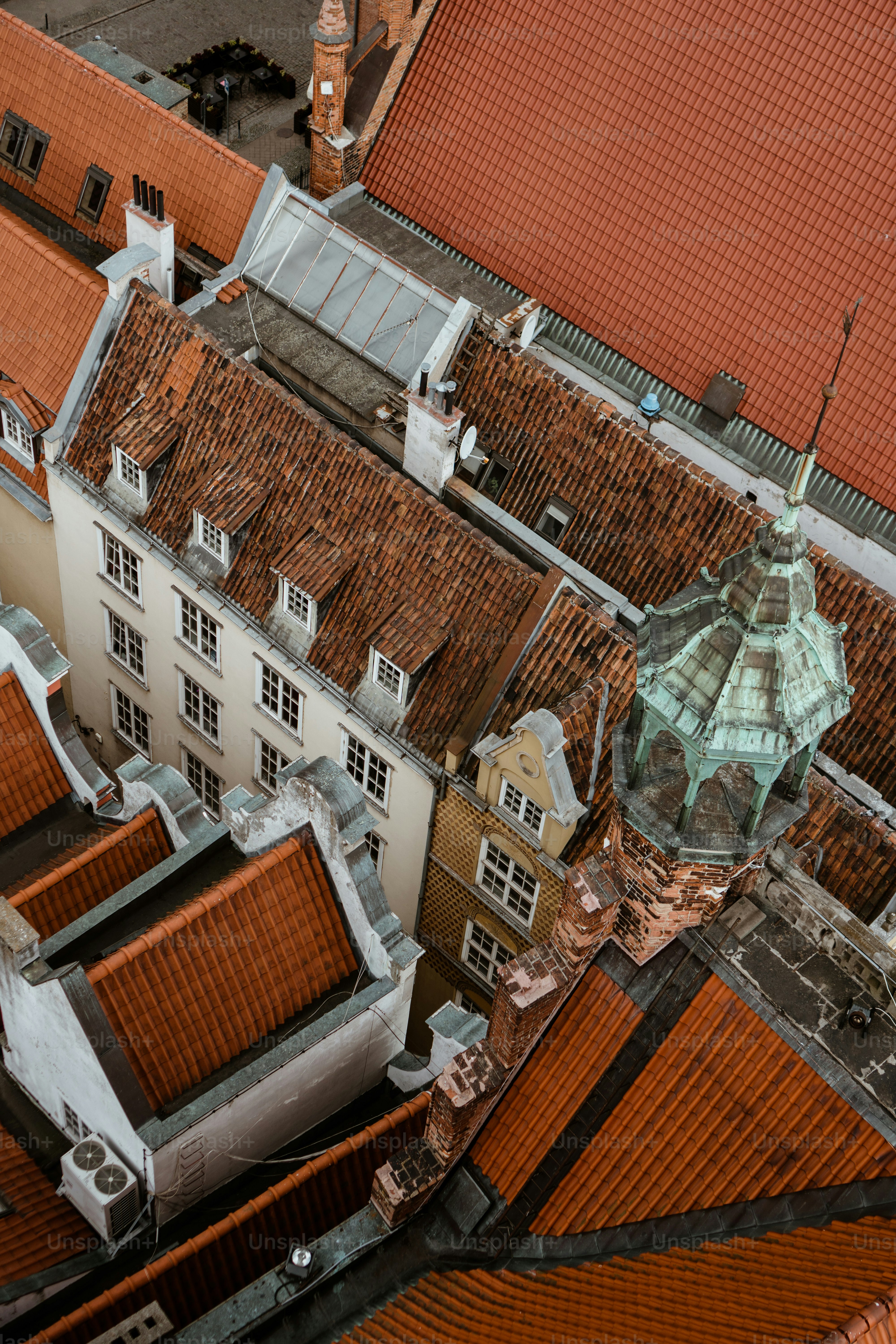 A bird's eye view of rooftops and buildings photo – Poland Image on ...