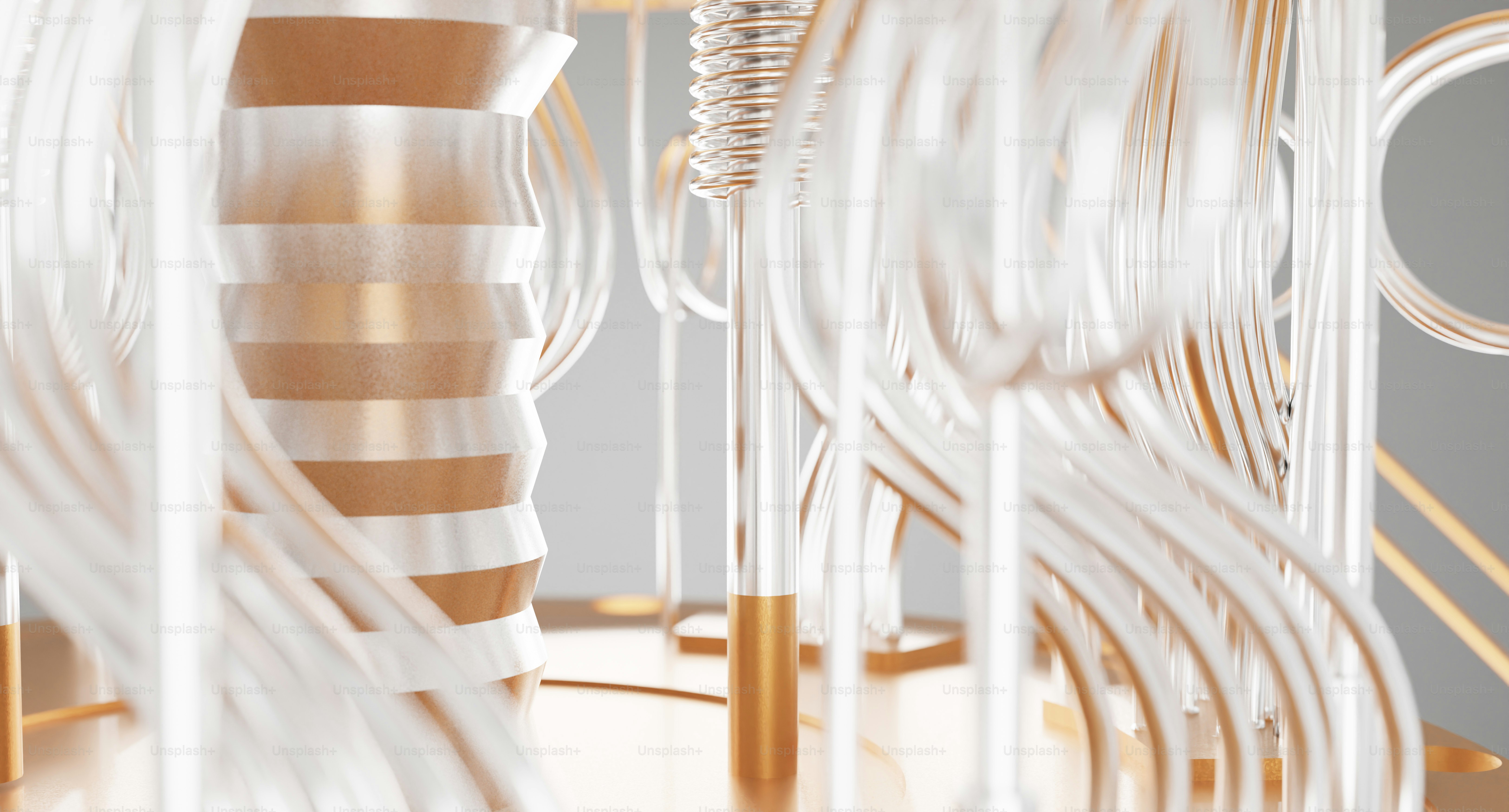 A close up of a bunch of wires on a table photo – 3d illustration Image ...