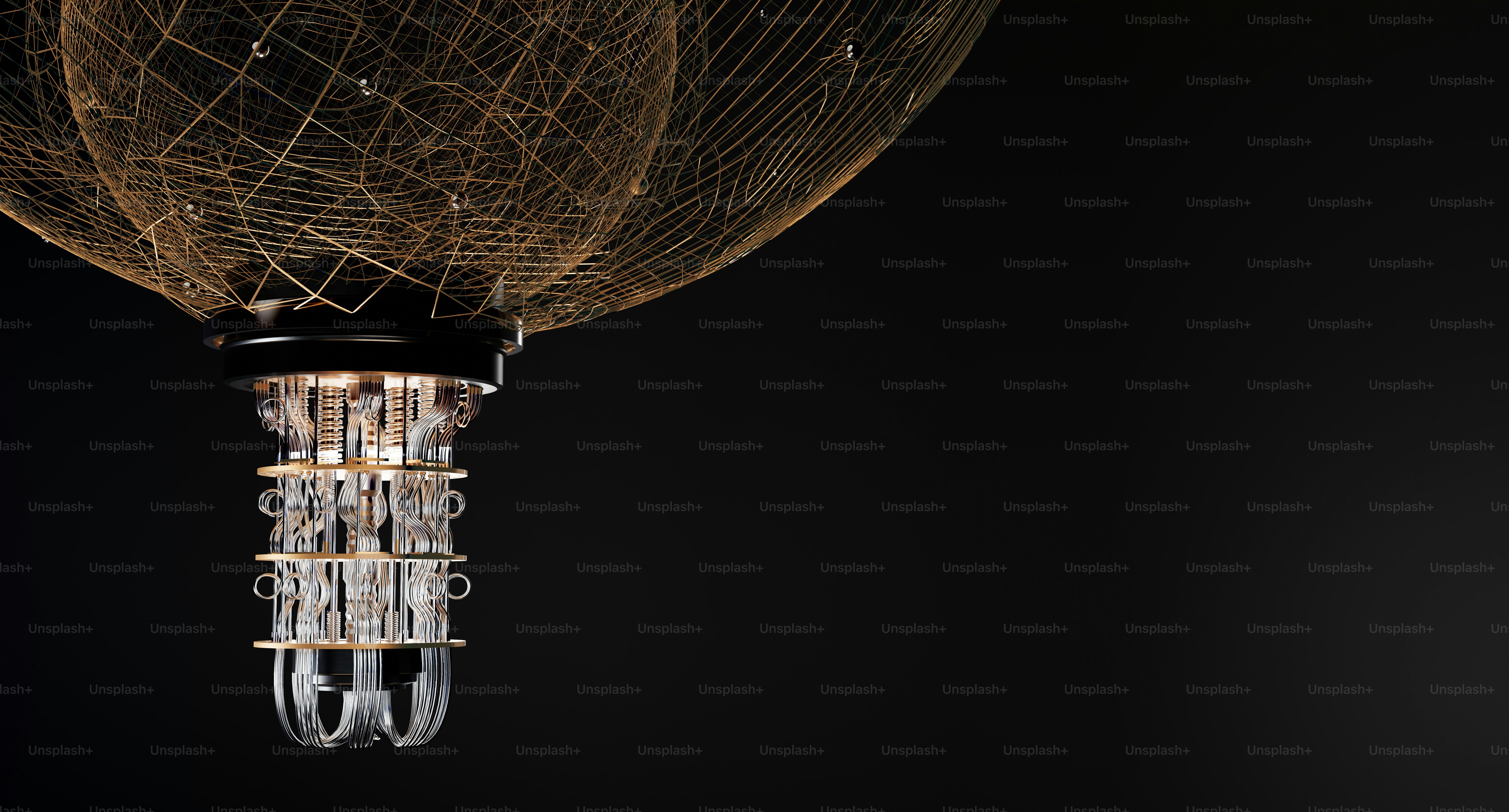 A chandelier hanging from a ceiling with a black background photo ...