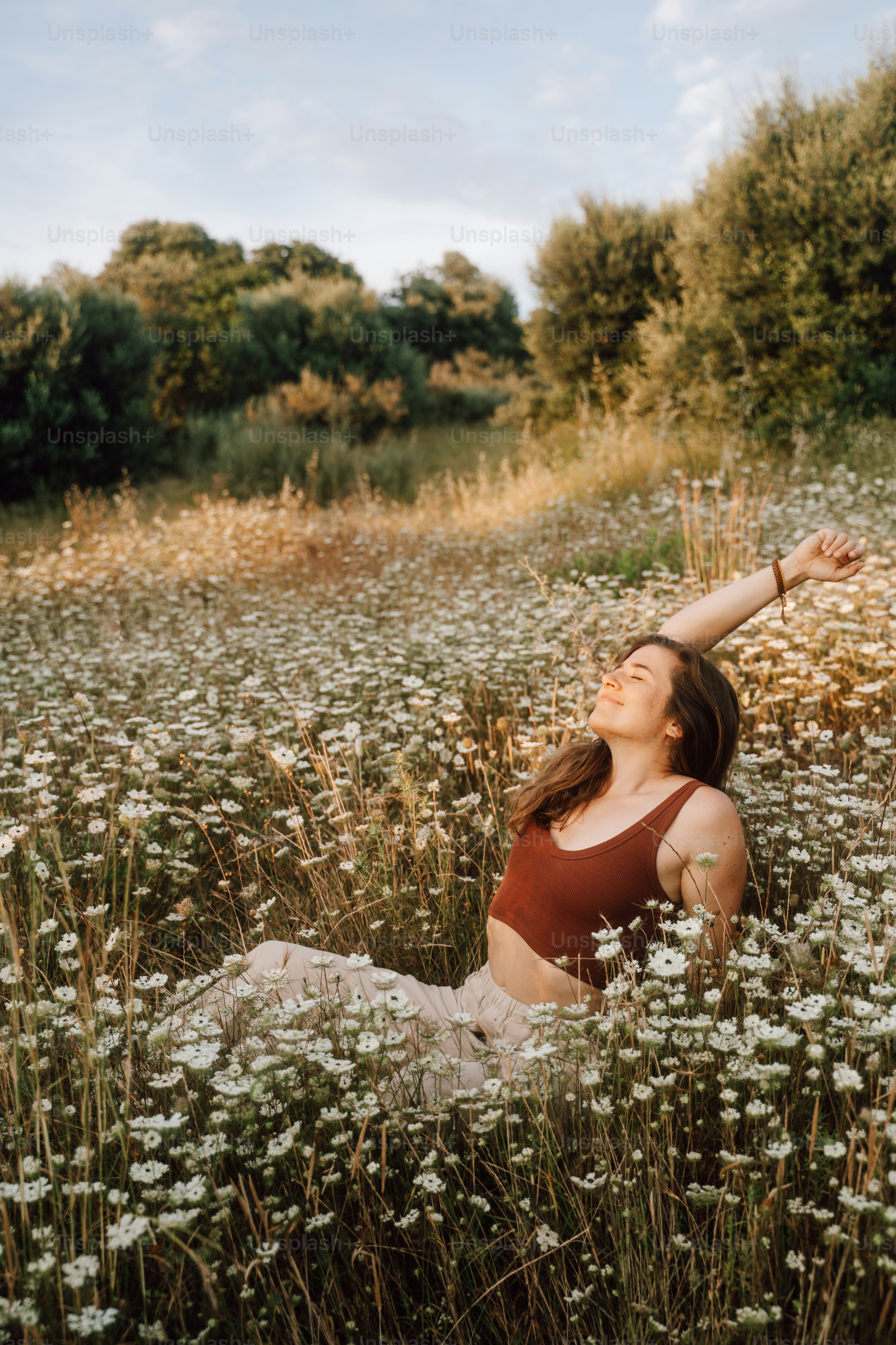 Girl Laying In Field