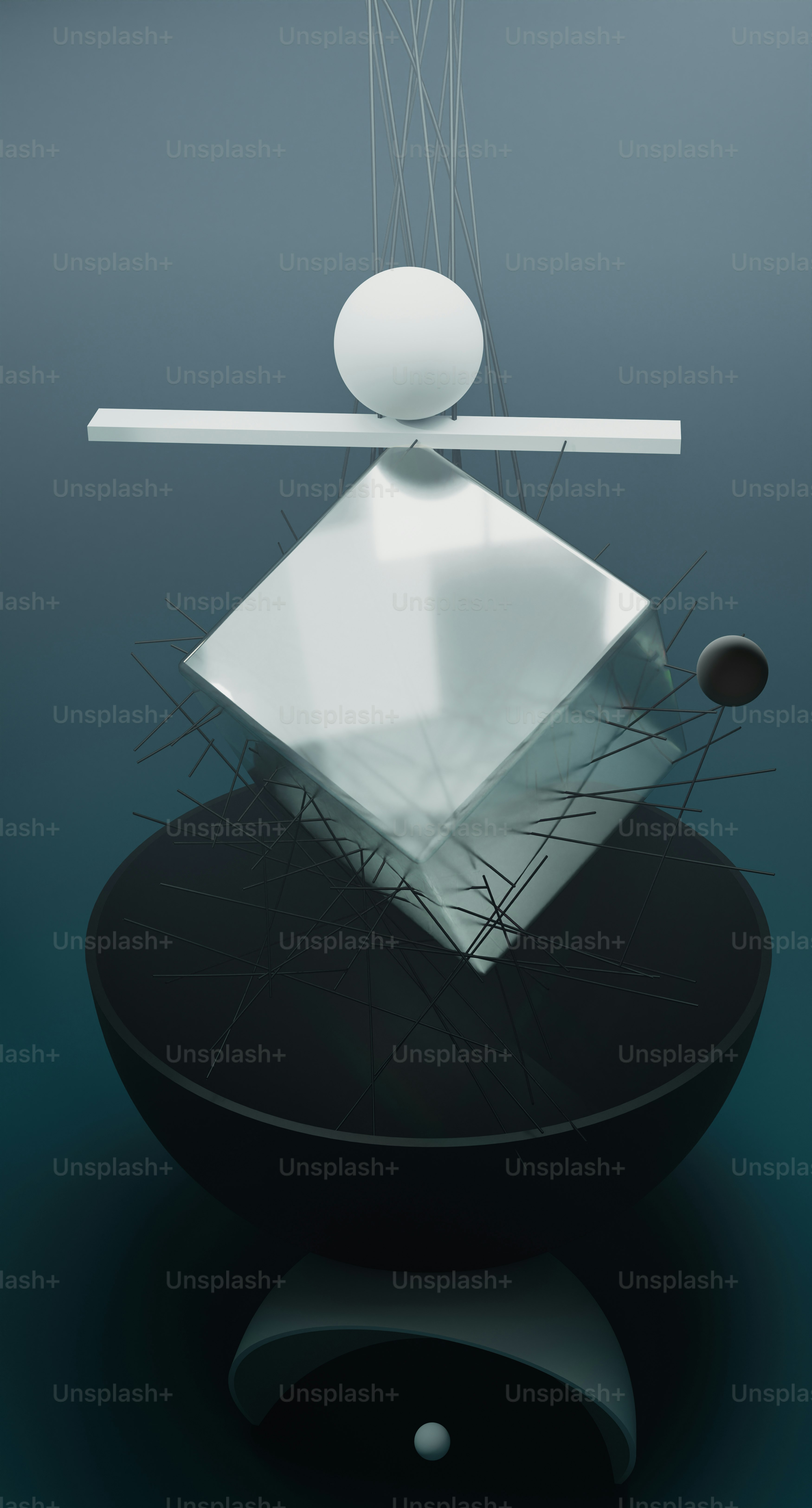 A white object sitting on top of a black surface photo – Perception ...