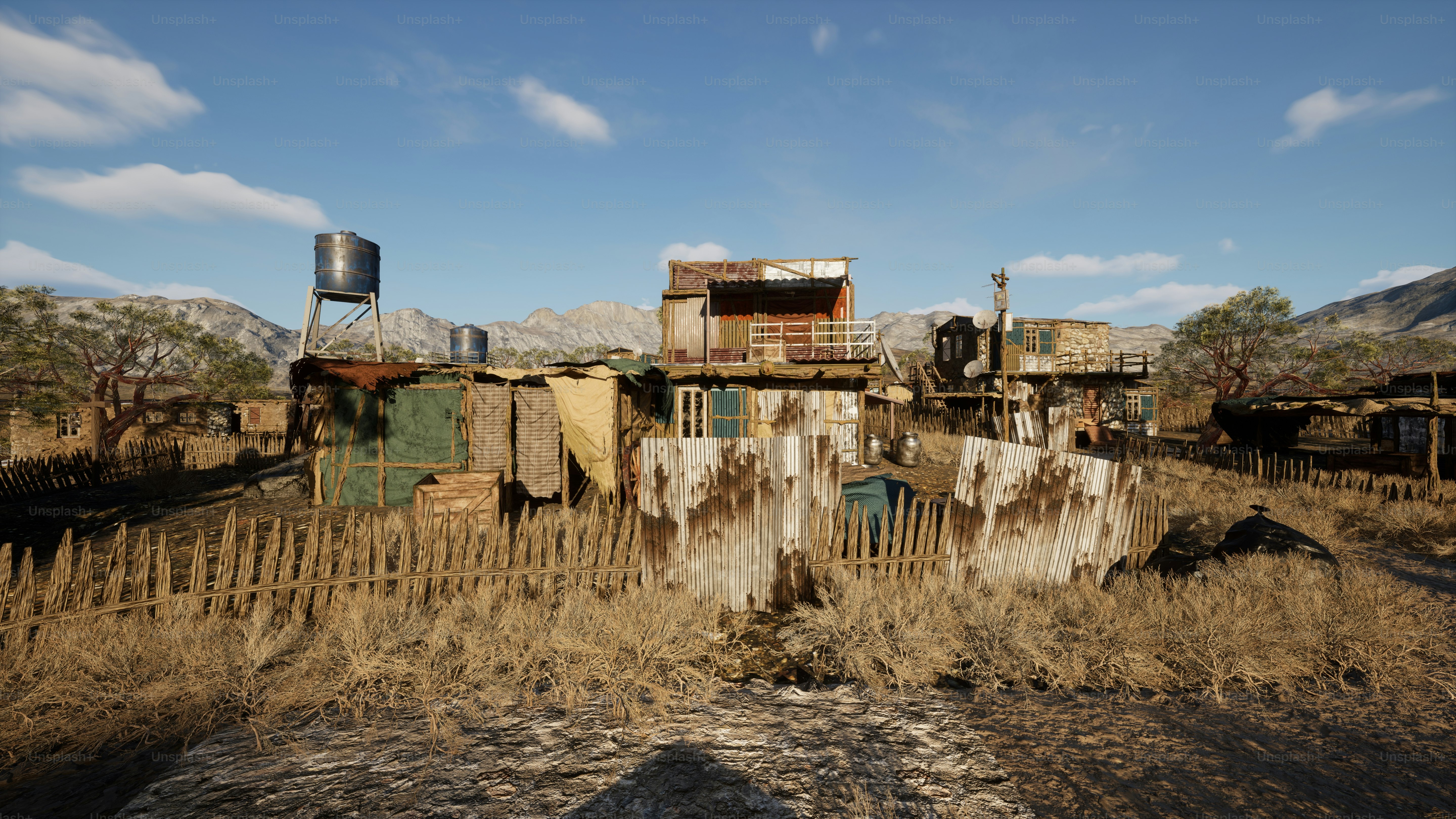 An old run down building in a dry field photo – Poor Image on Unsplash