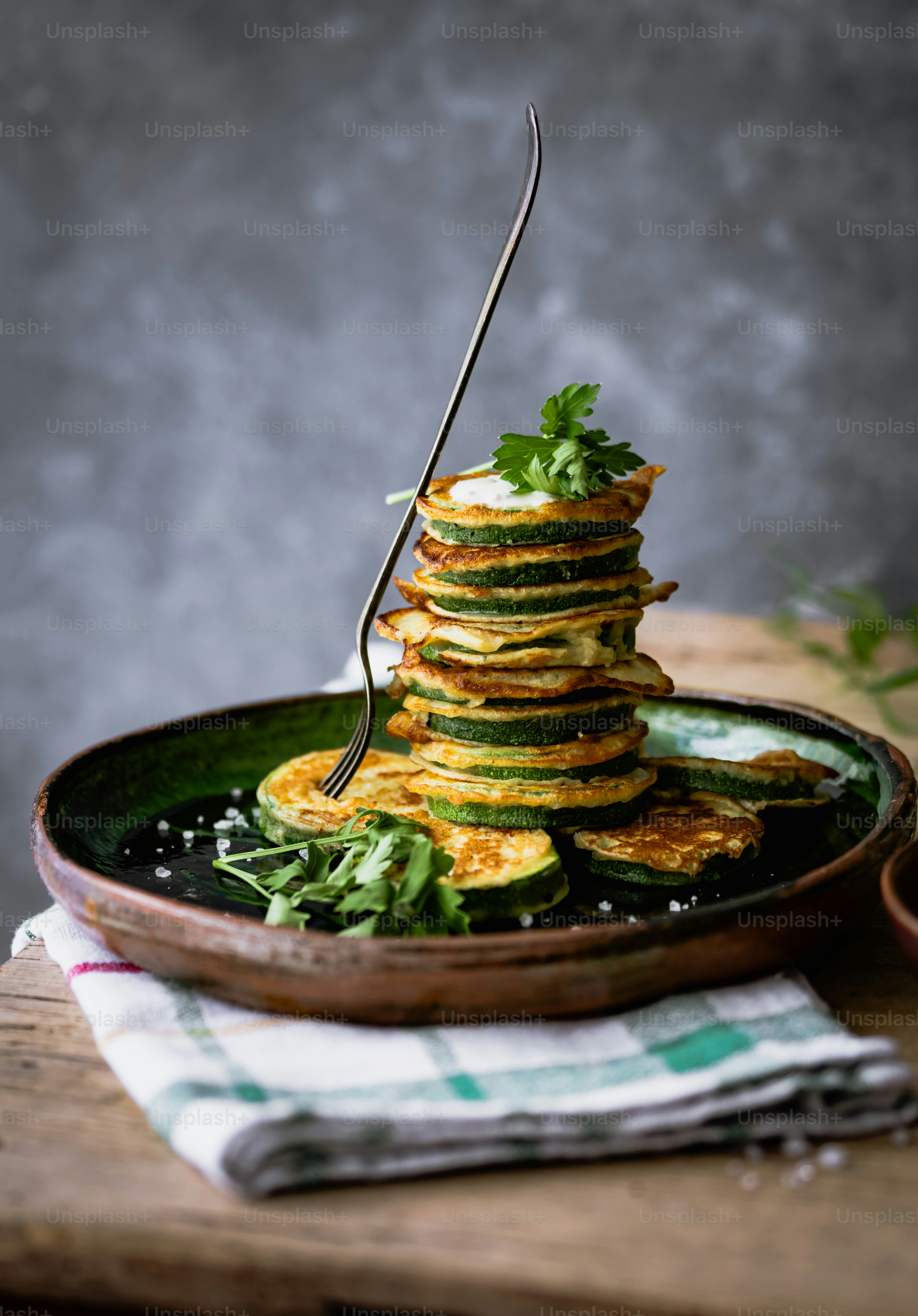 A plate of food that has a fork in it photo – Brunch Image on Unsplash