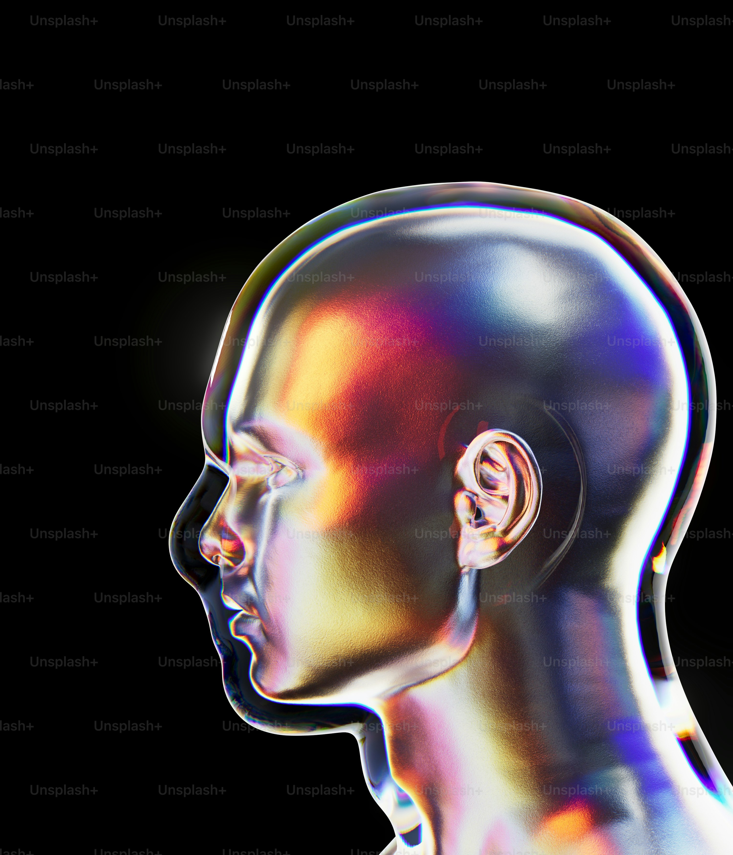 A computer generated image of a human head photo – Digital image Image ...