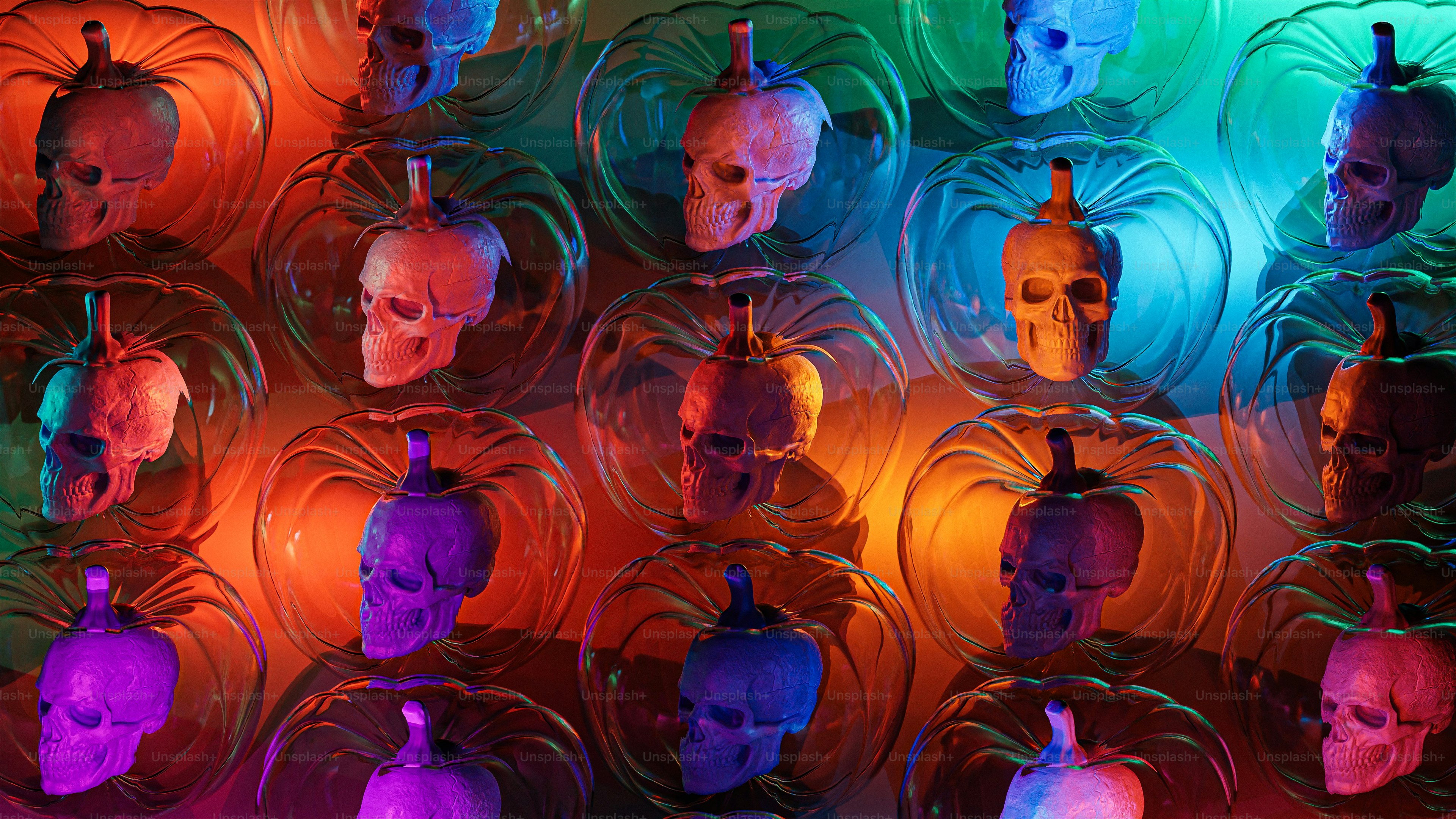 A bunch of skulls that are on a wall photo – Background Image on Unsplash