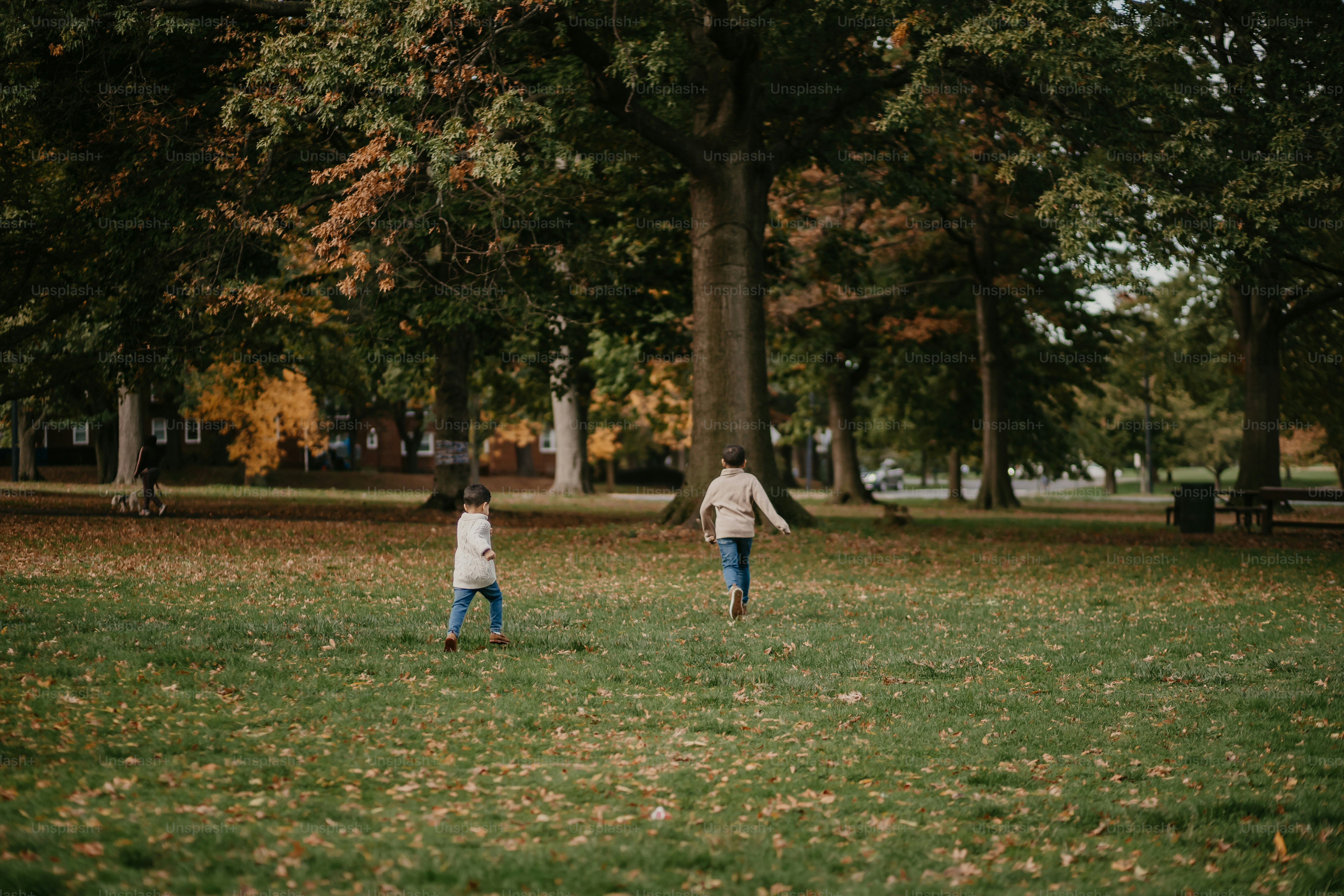 A man and a little girl walking through a park photo – Lifestyle Image ...