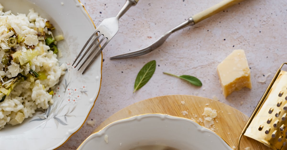 Two Bowls Of Food On A Table With Utensils Photo Mushroom Image On