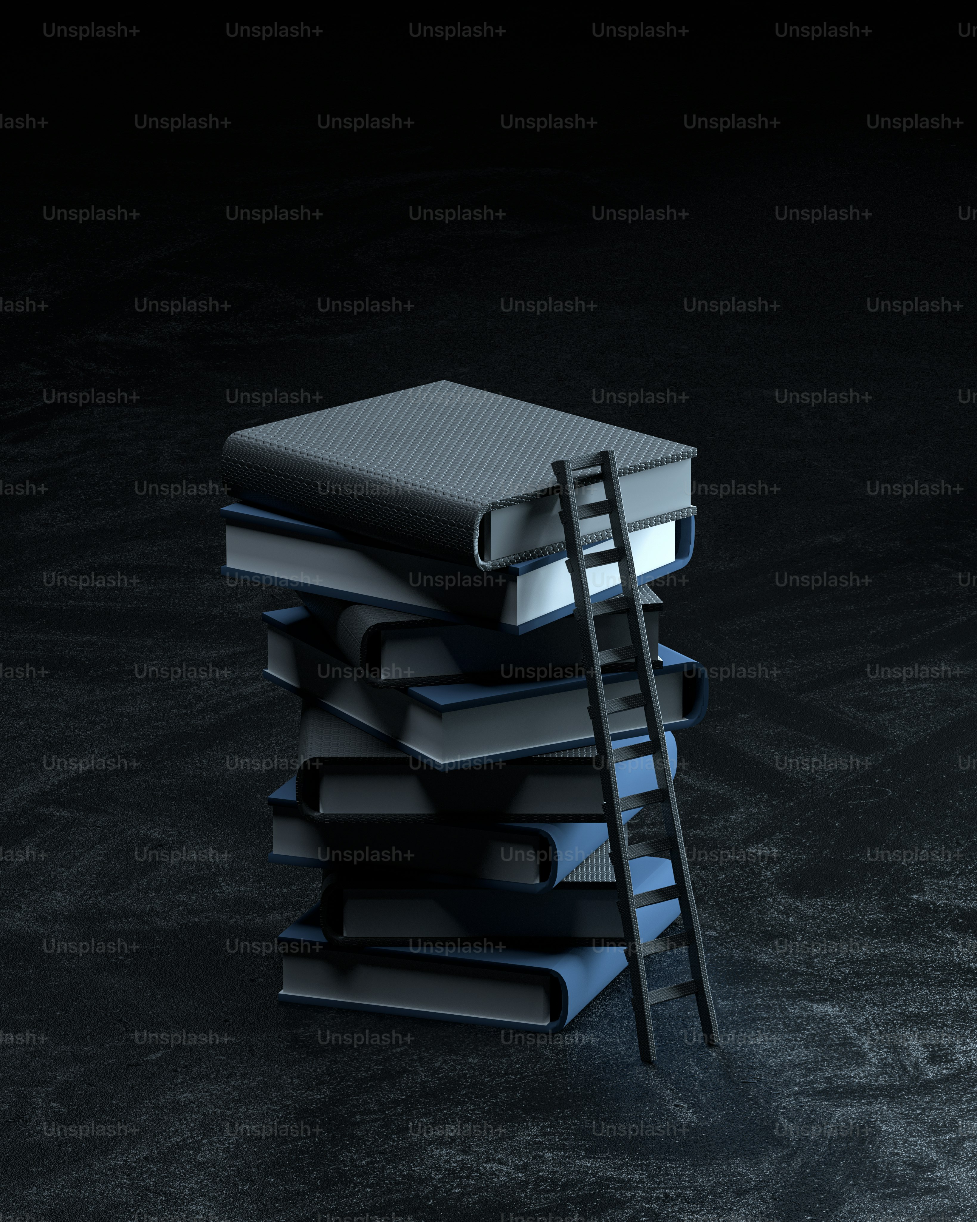 A stack of books with a ladder leaning against it photo – Digital image ...
