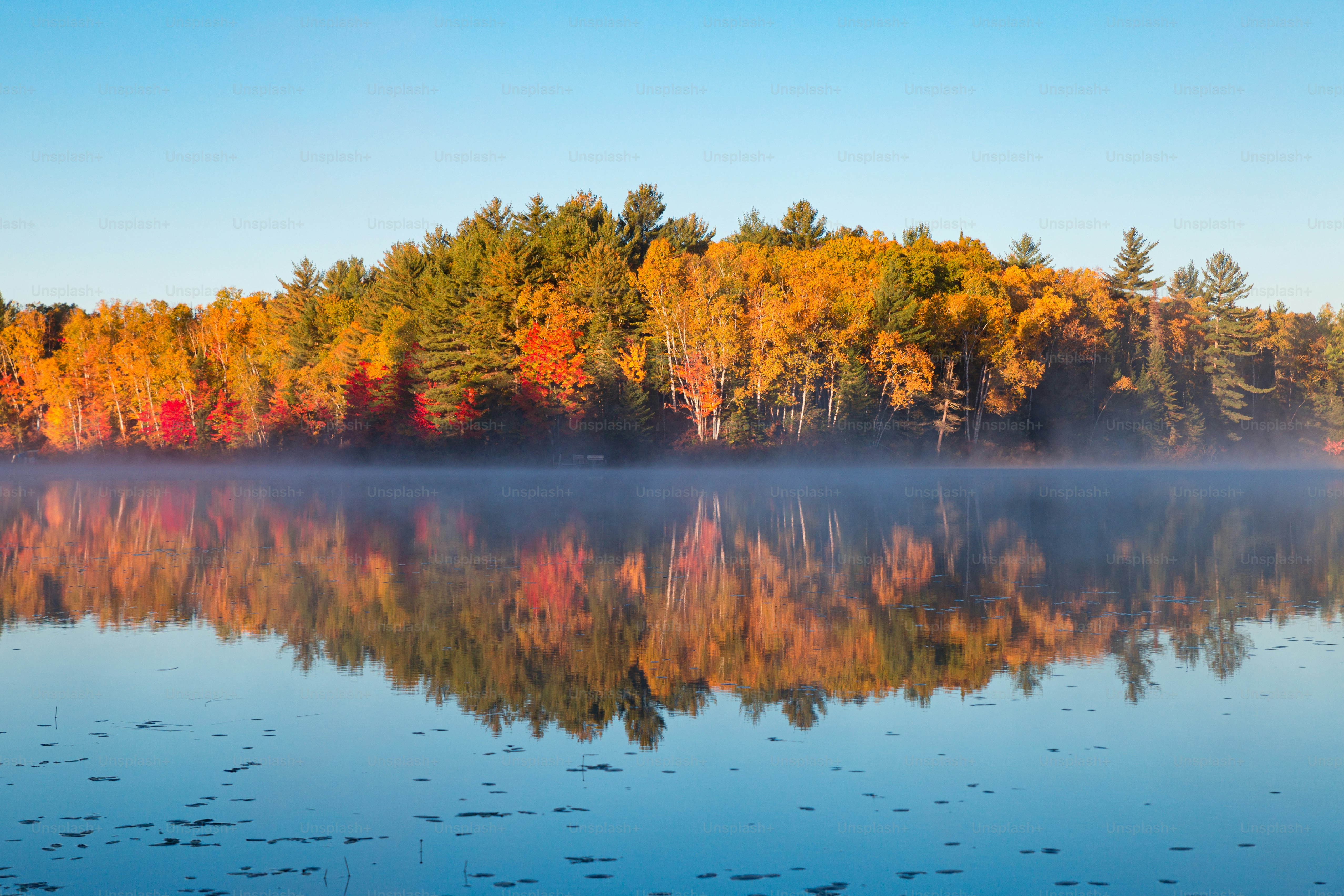 A body of water surrounded by rocks and trees photo – Fall Image on ...