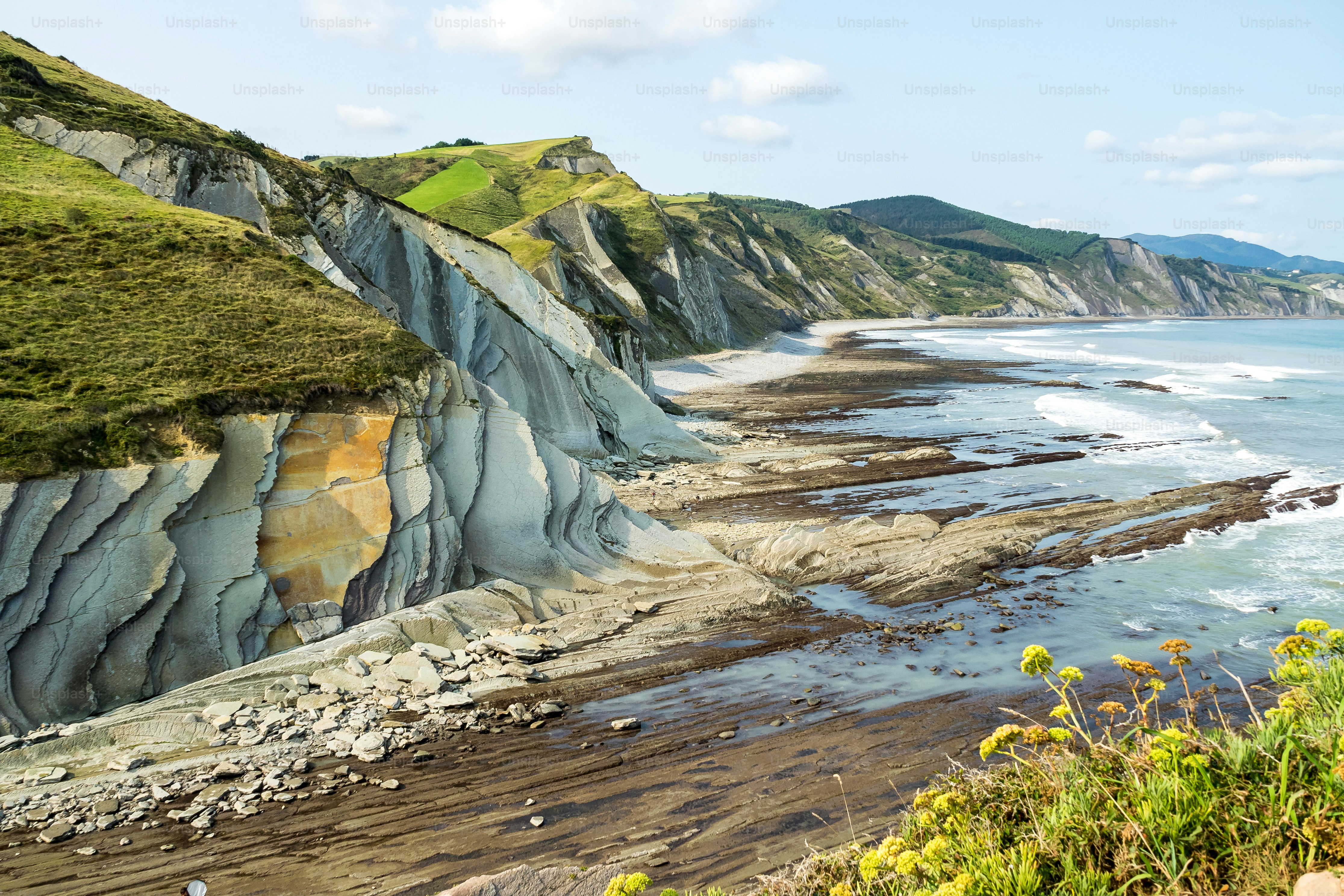 The Acantilado Flysch in Zumaia - Basque Country. Flysch is a sequence ...