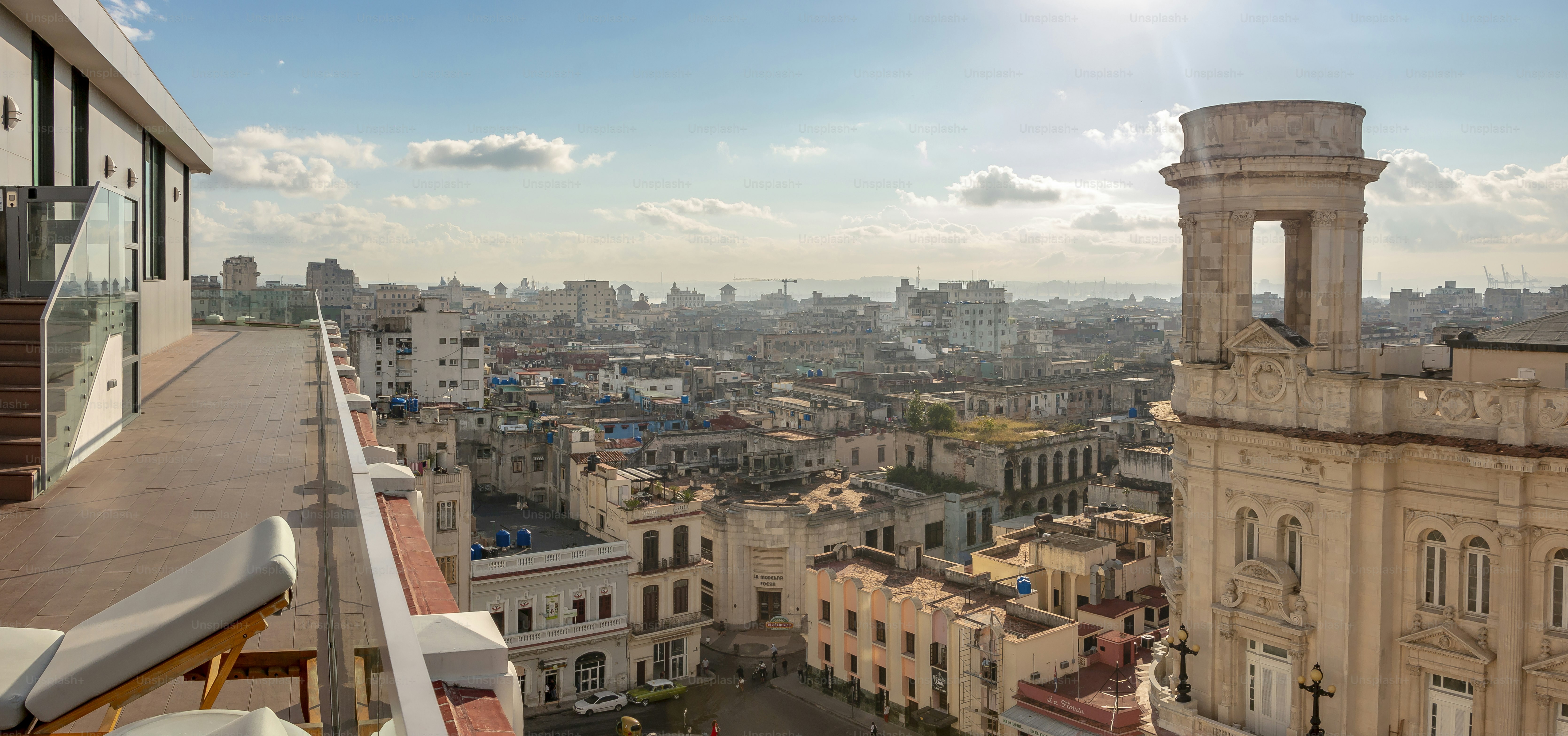 The city landscape of Havana in Cuba with the tower of the National ...