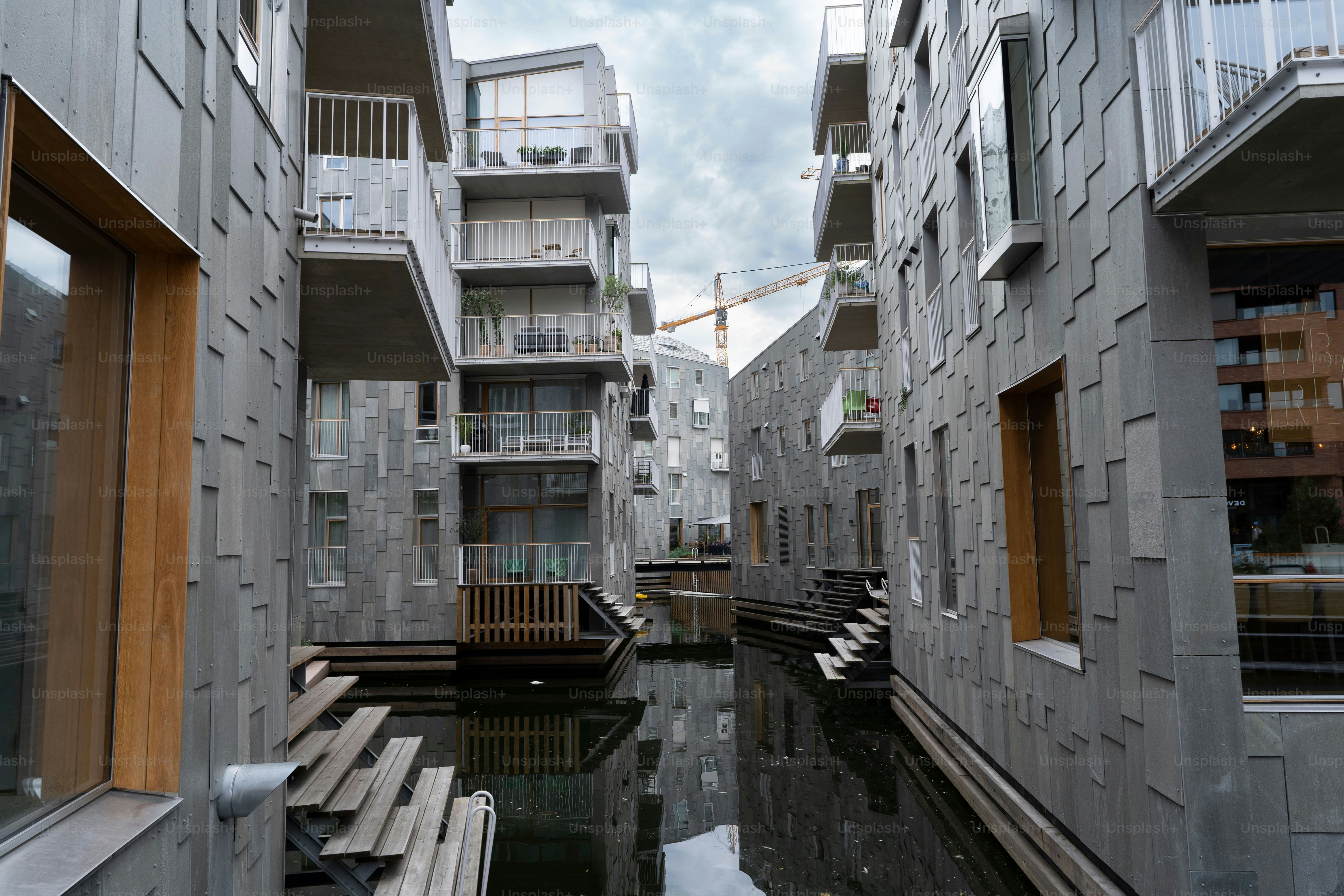 Water canal downtown in the Barcode district, Oslo photo – Village ...