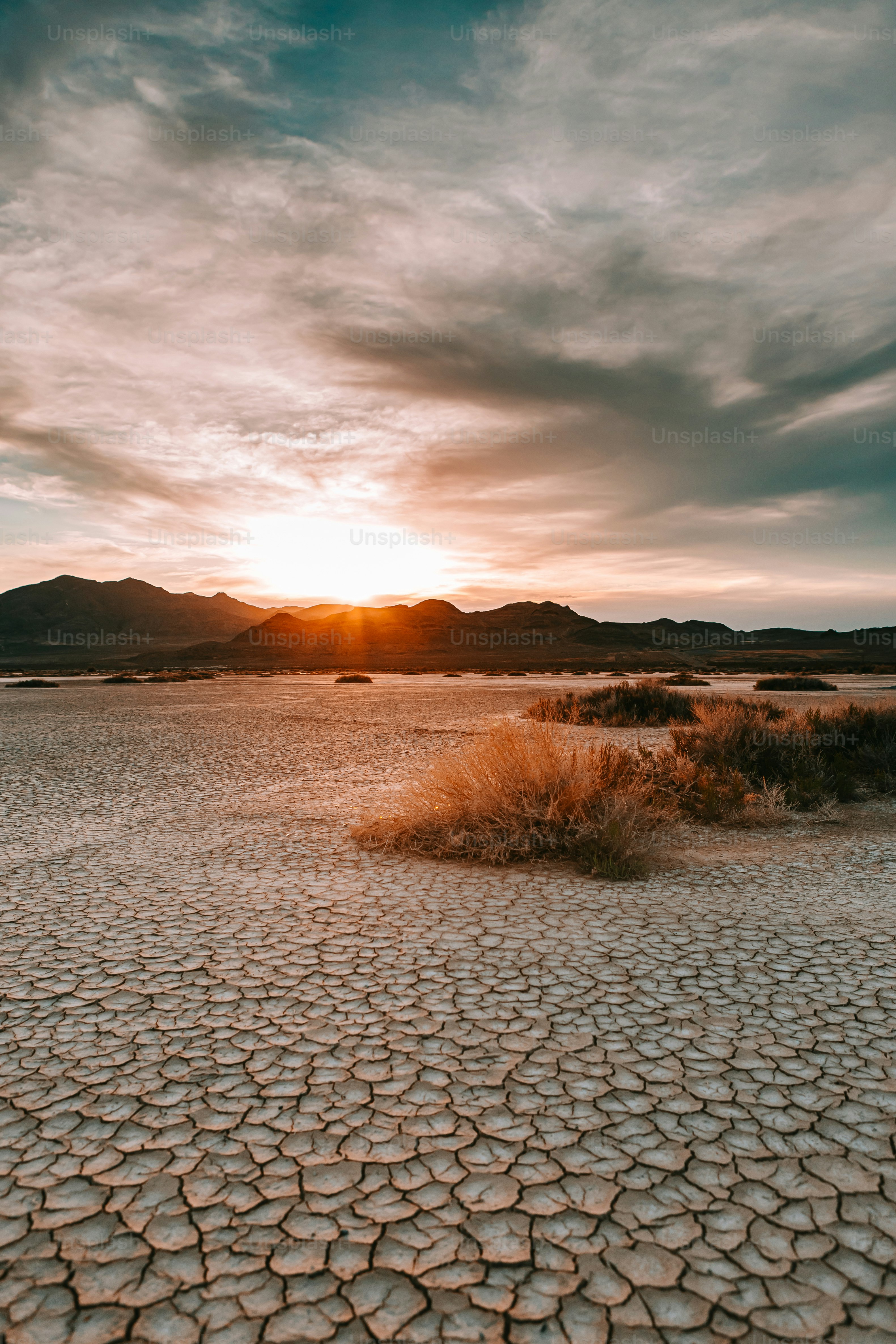 A wonderful sunset on Bonneville salt flat, Salt lake city, Utah, USA ...