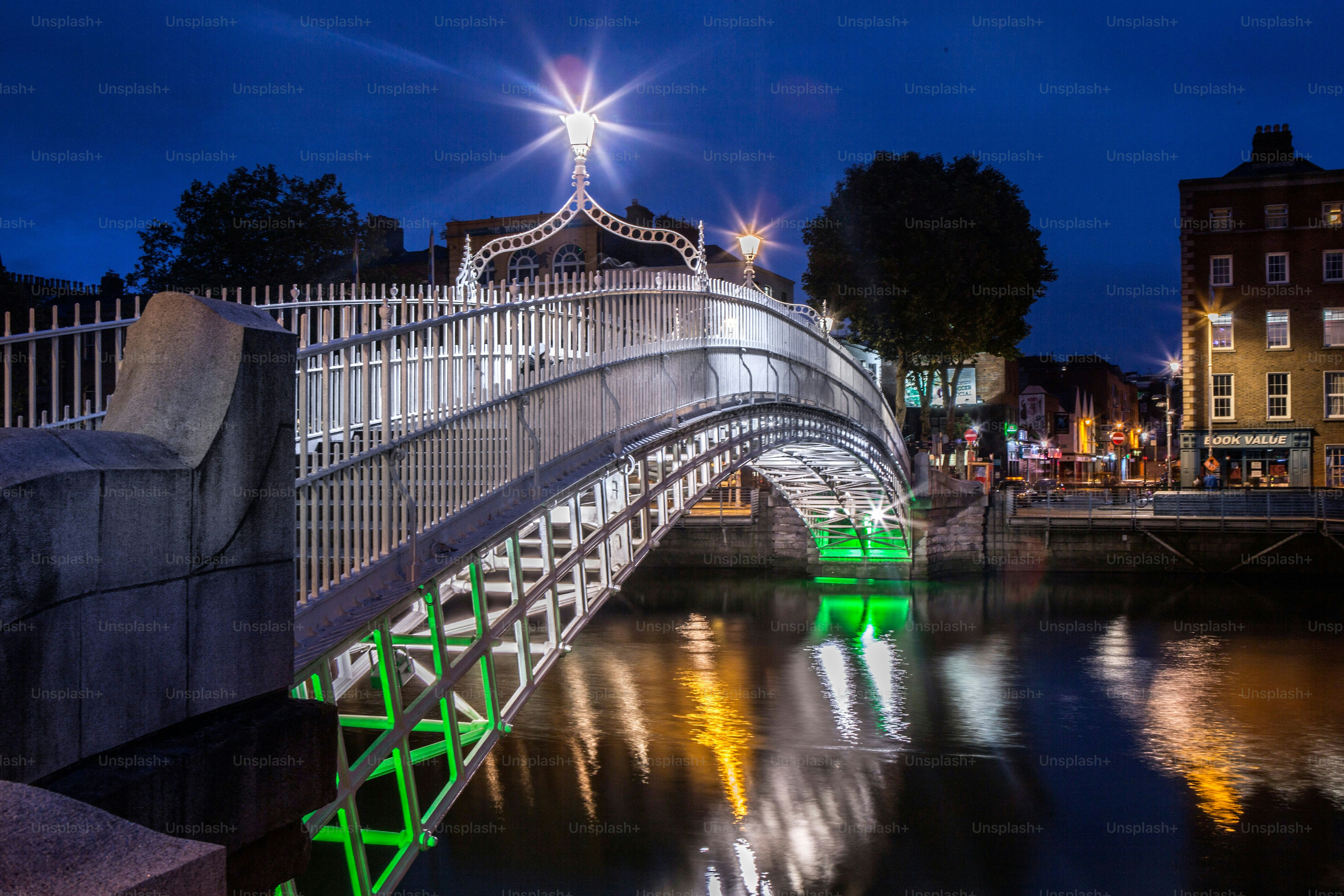Penny Bridge in Downtown Dublin, Ireland photo – Thames river Image on ...