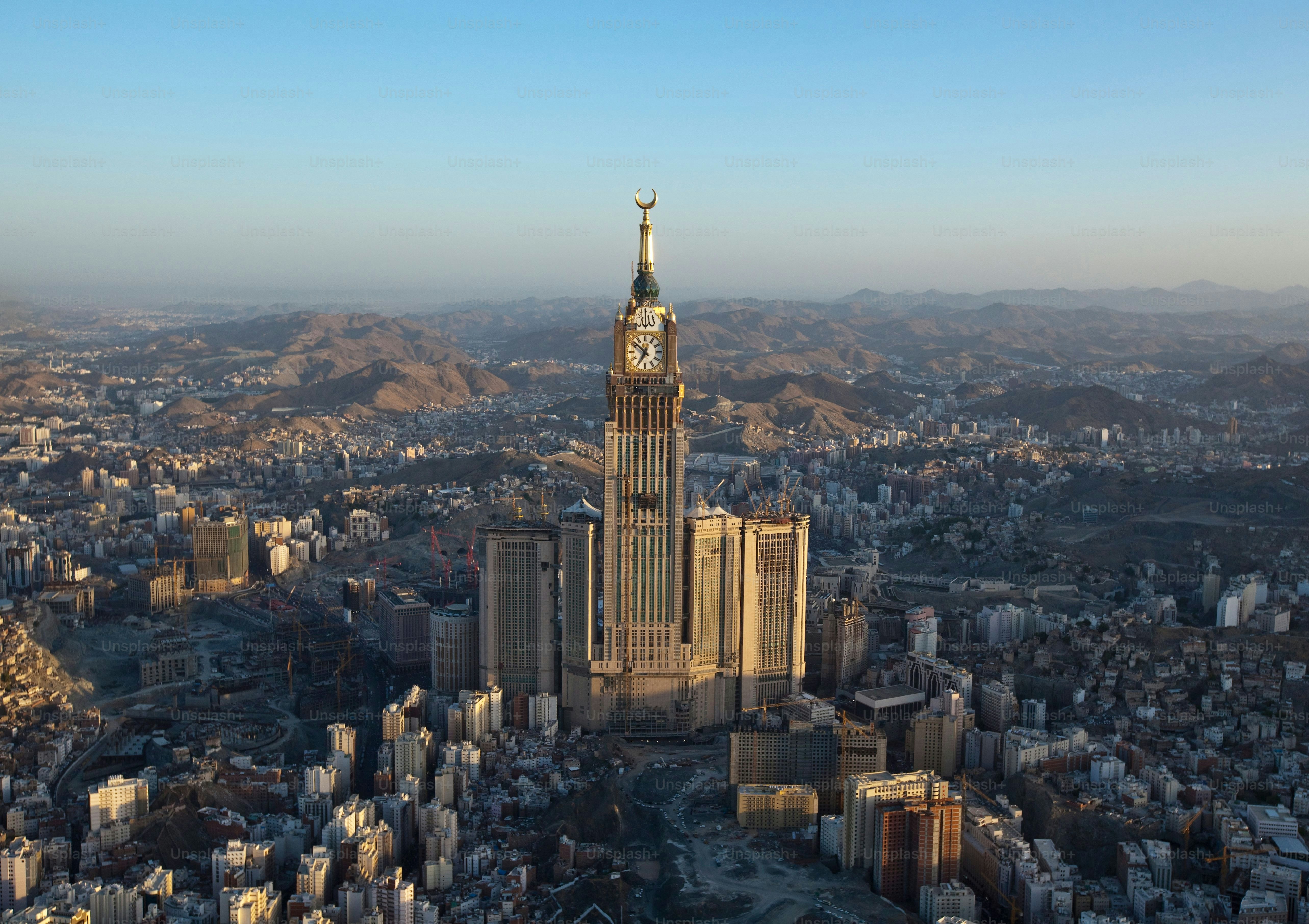 An aerial view of the vibrant urban cityscape of Saudi Arabia ...