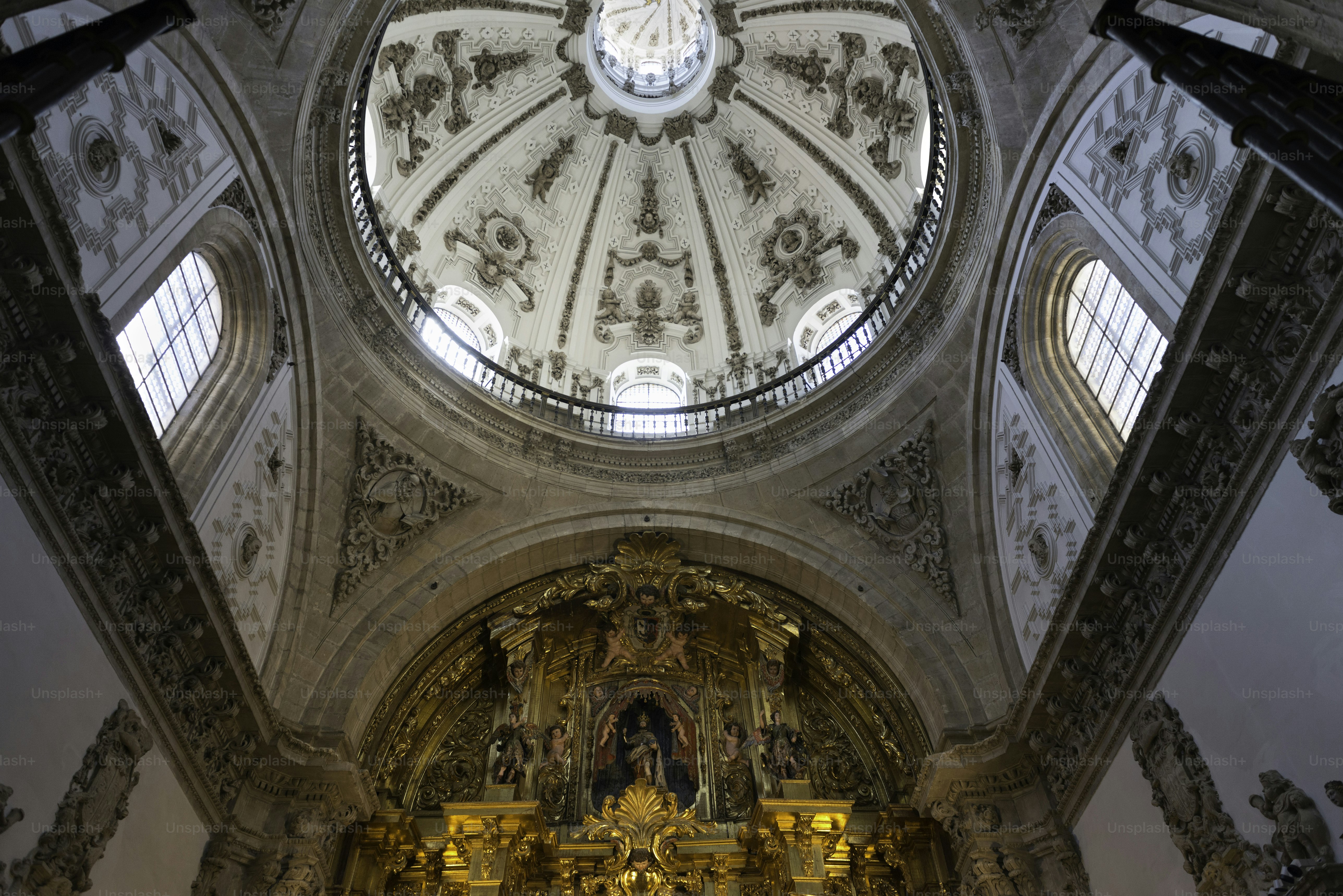 Wide angle inside view of the Chapel of Santisimo Sacramento in the ...