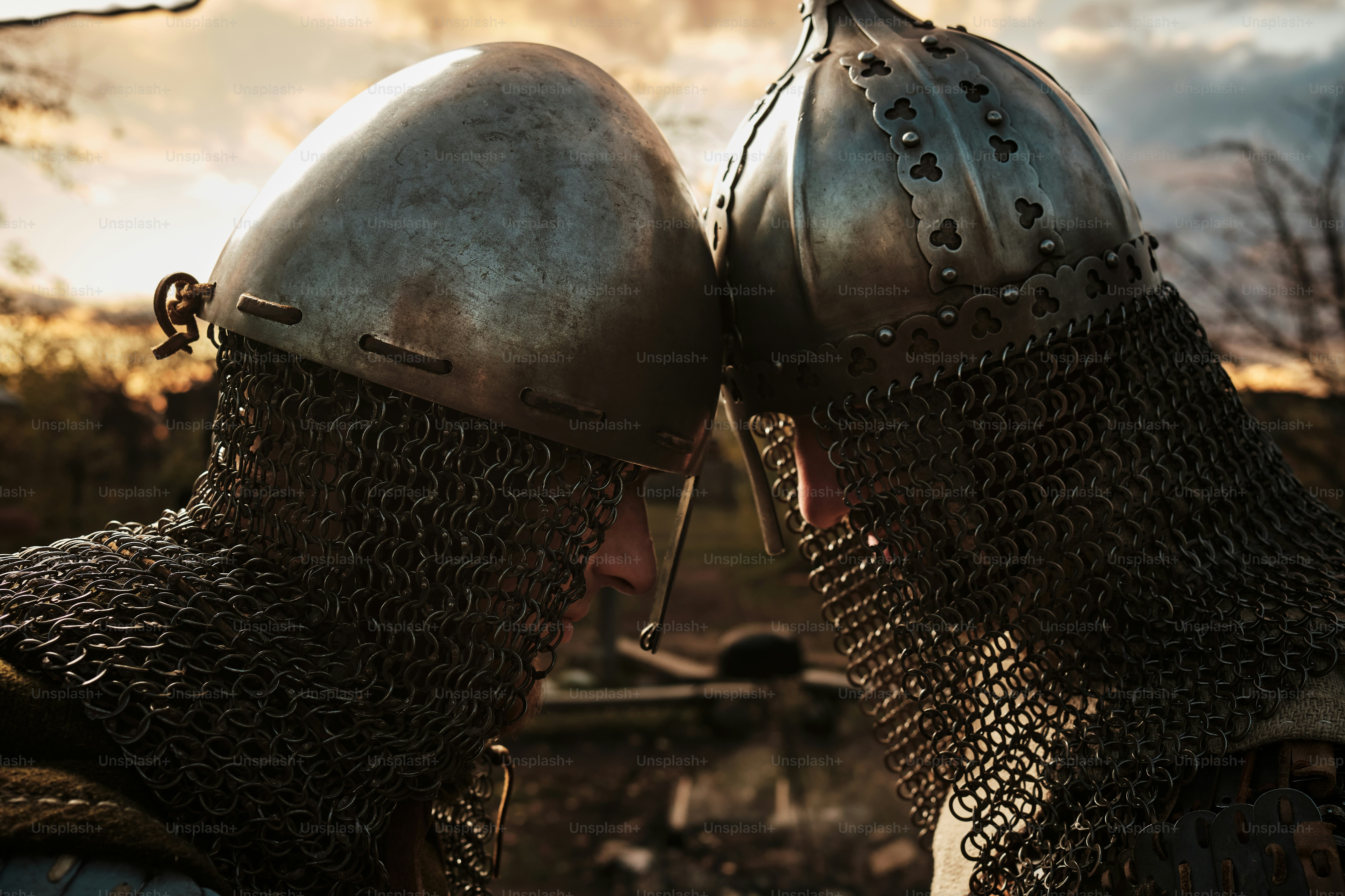 A couple of men in armor standing next to each other photo – Armor ...