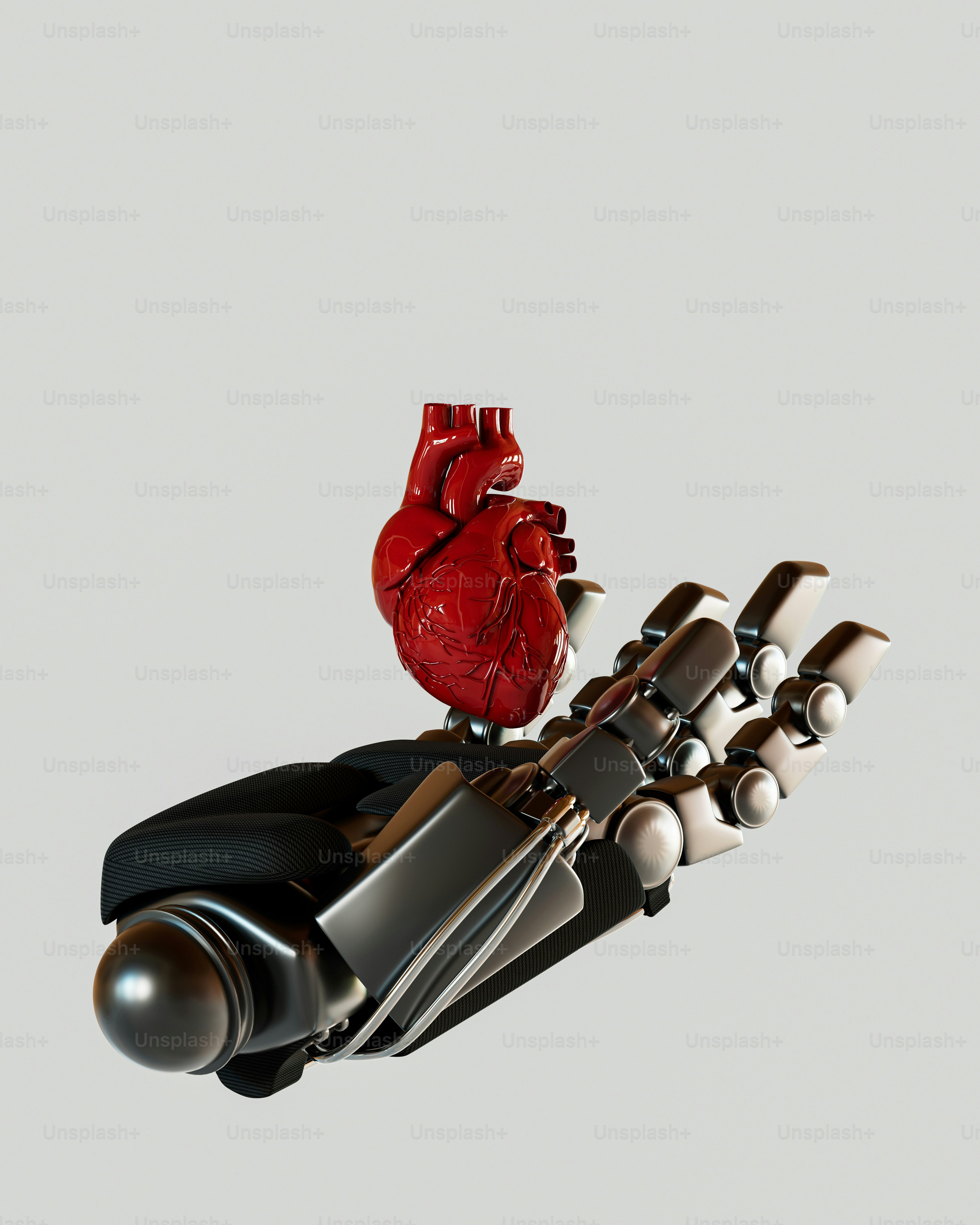 A robotic hand with a heart on top of it photo – Digital image Image on ...
