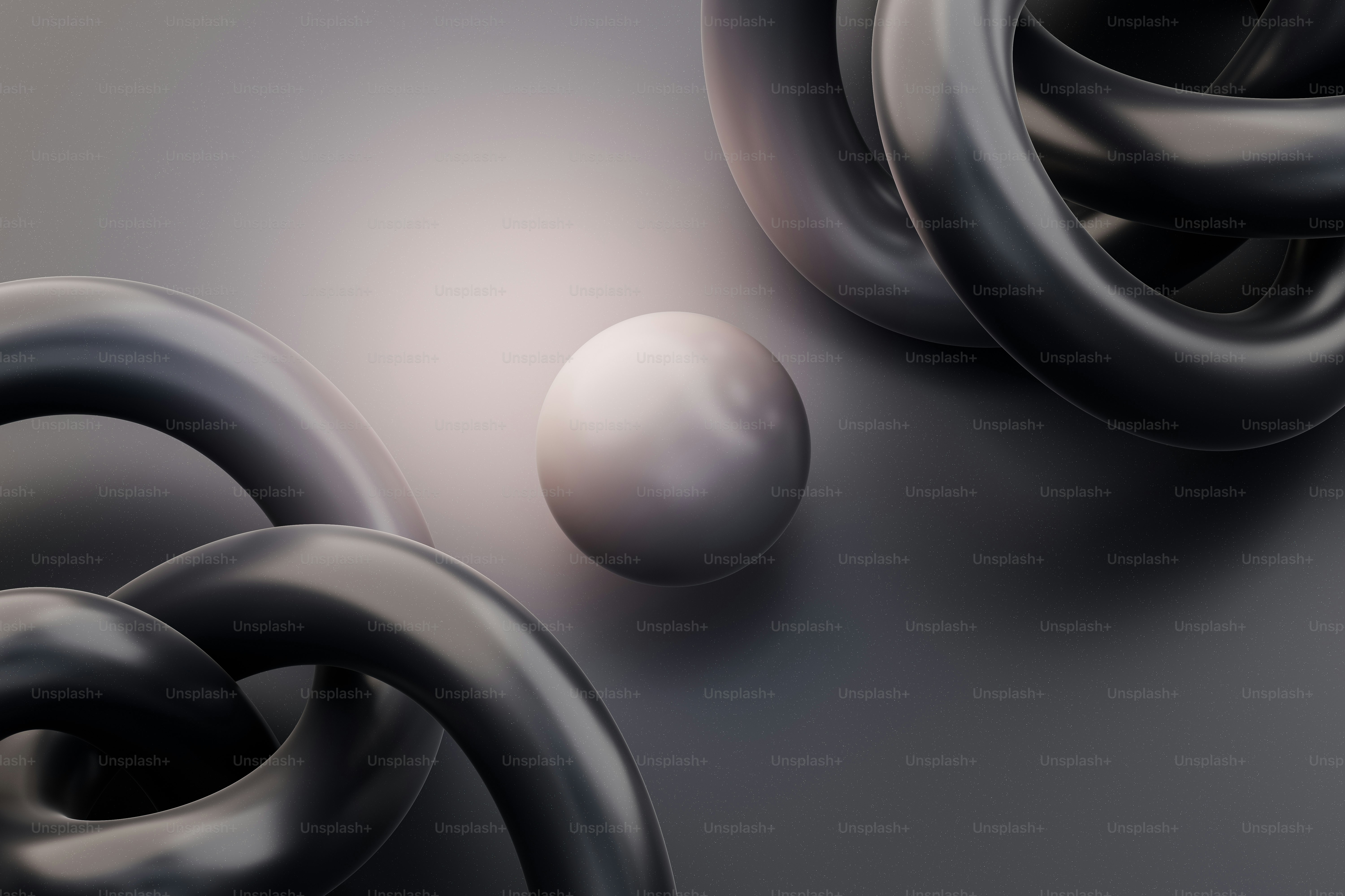 A group of black and white objects on a gray surface photo – 3d Image ...