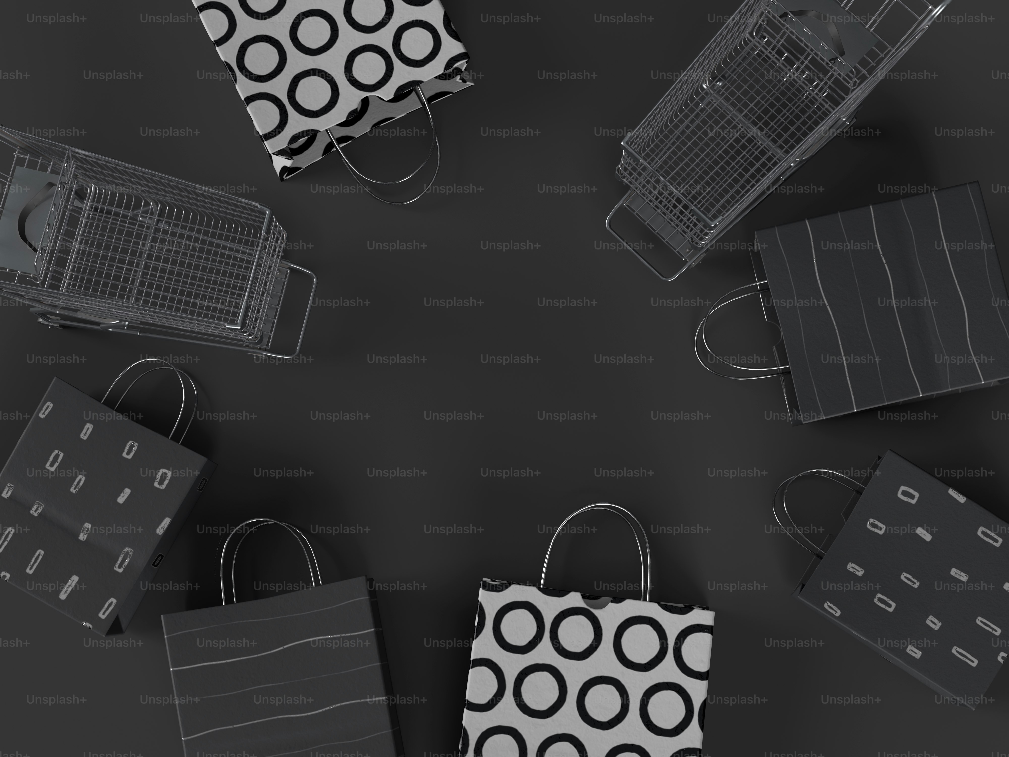 A bunch of bags that are sitting on a table photo – Sales Image on Unsplash