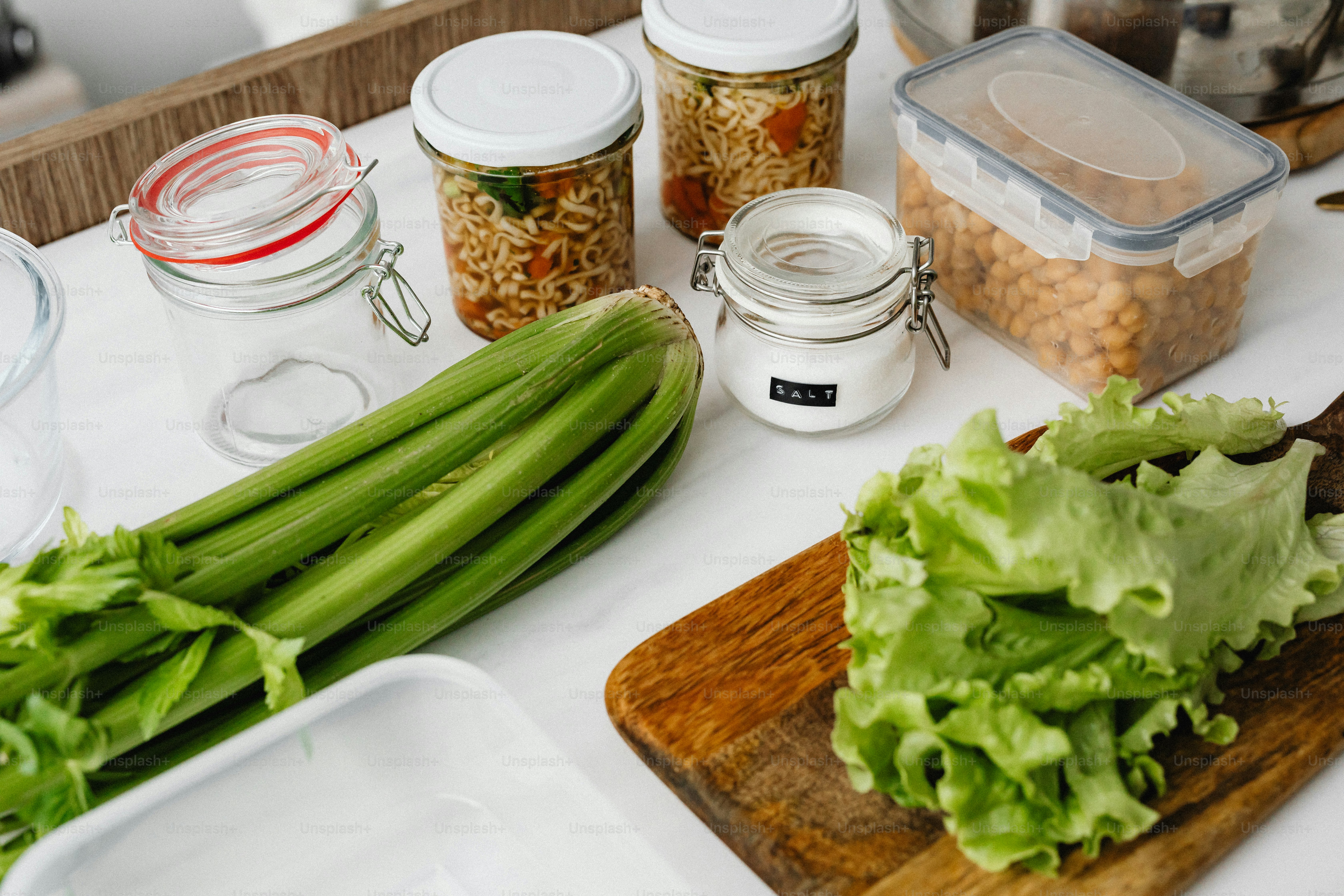 A table topped with lots of different types of food photo – Meal ...