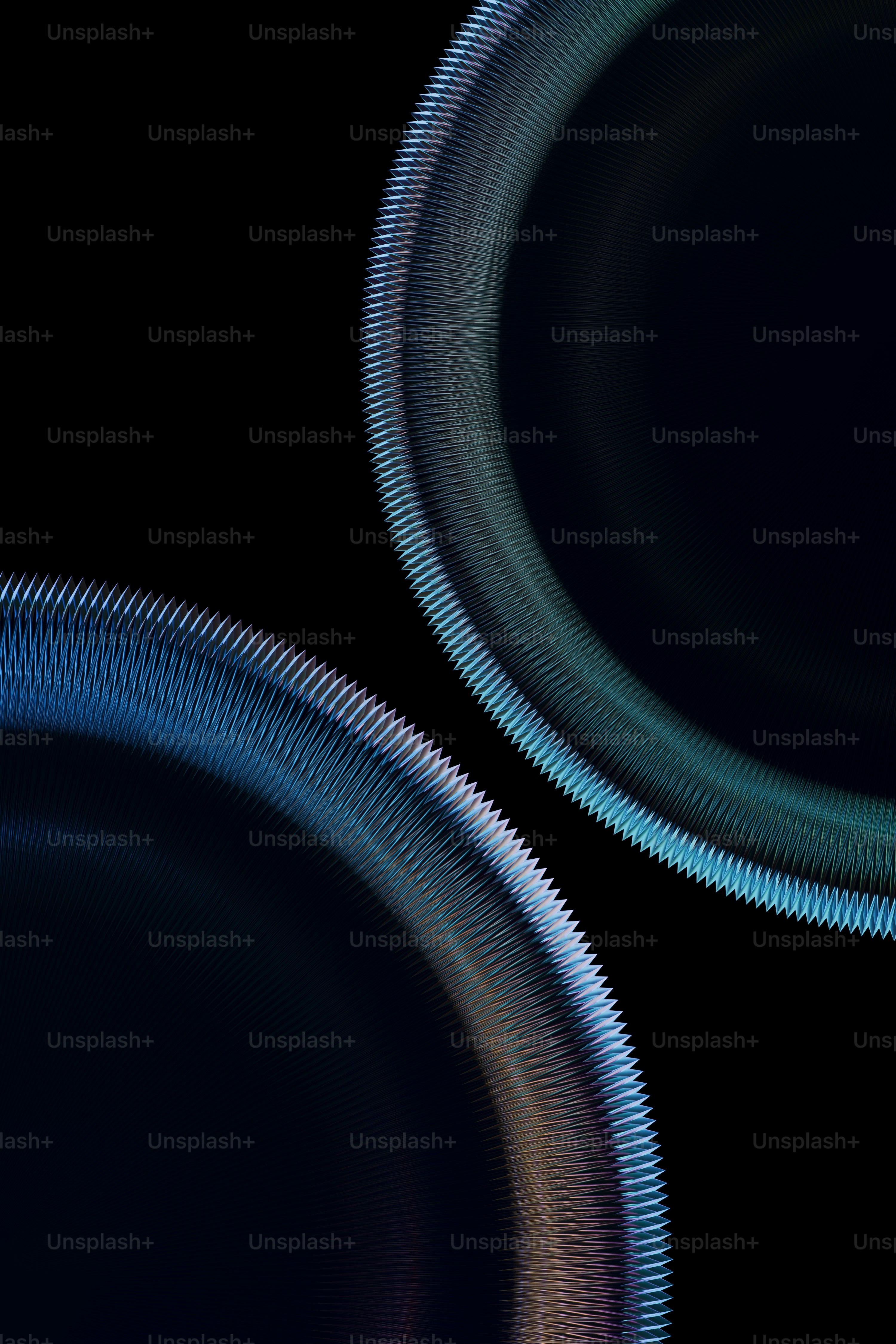 A close up of two circular objects on a black background photo ...