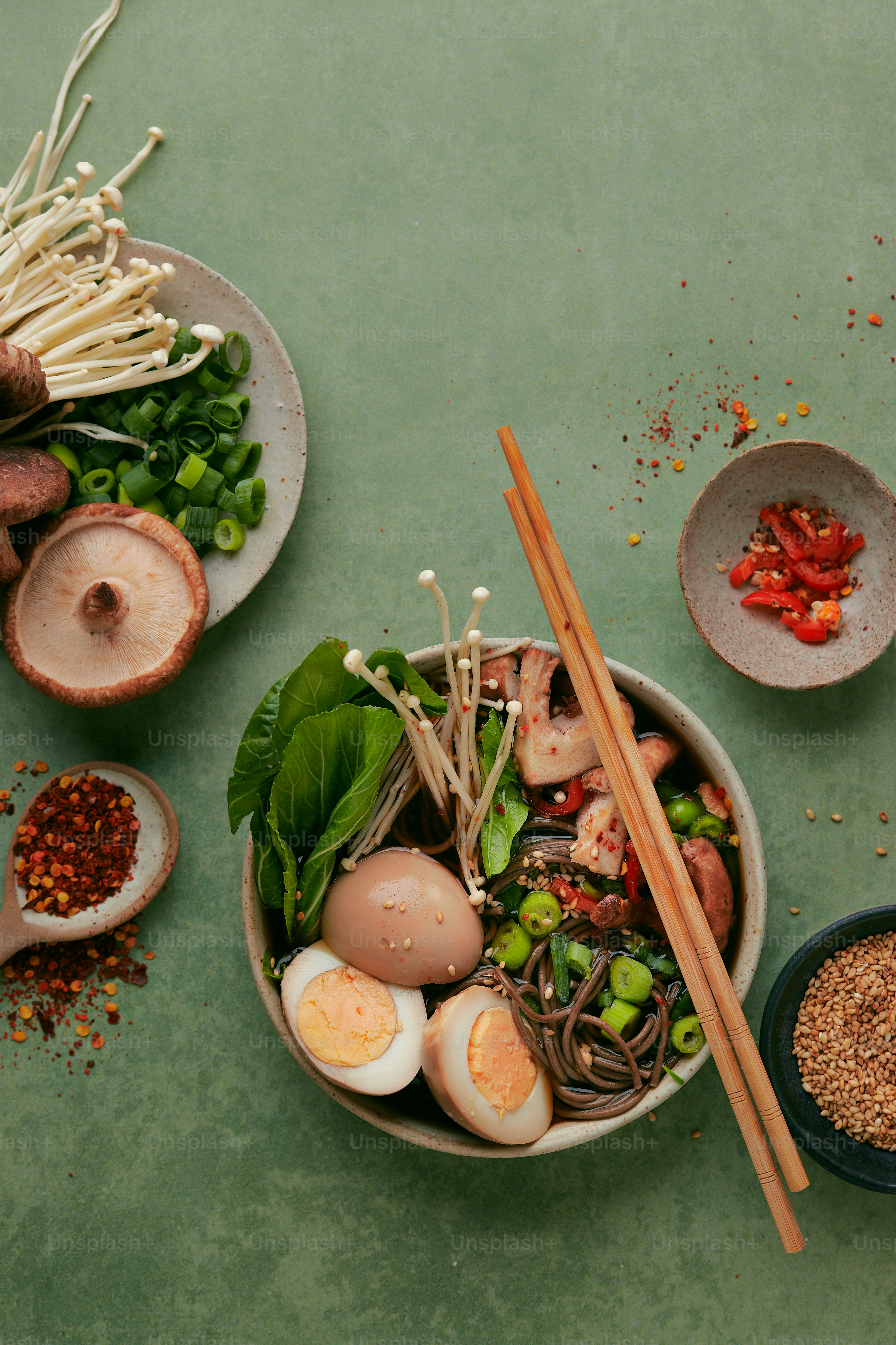 Un bol de nouilles et de légumes avec des baguettes photo – Aliments ...