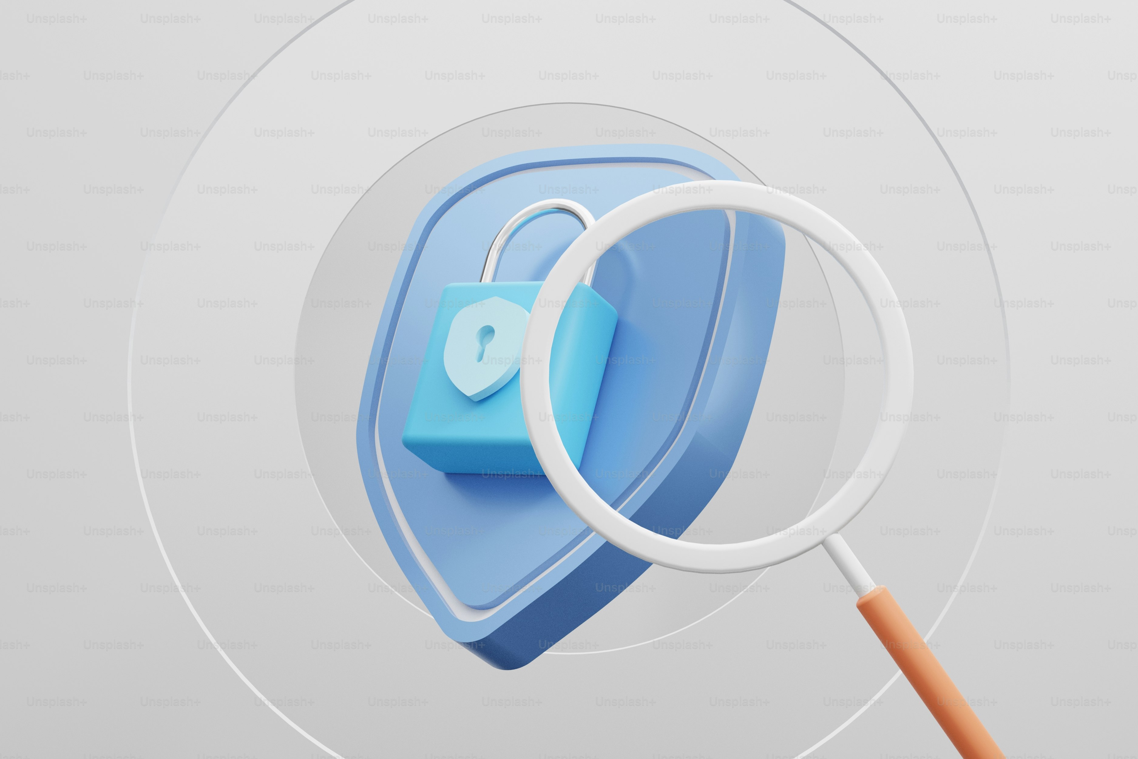 A magnifying glass with a lock on it photo – Online privacy Image on ...