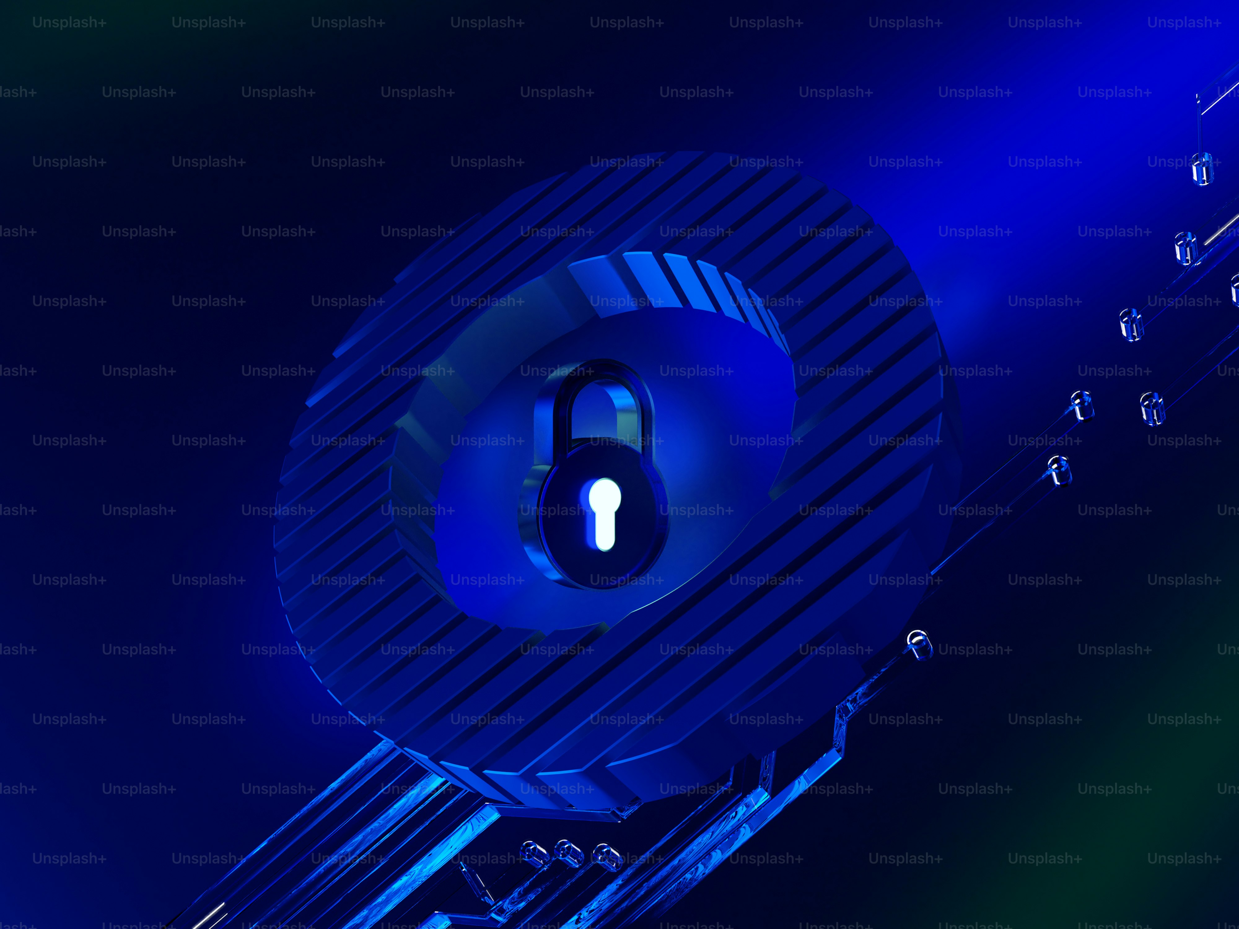 A close up of a key on a blue background photo – Online privacy Image ...