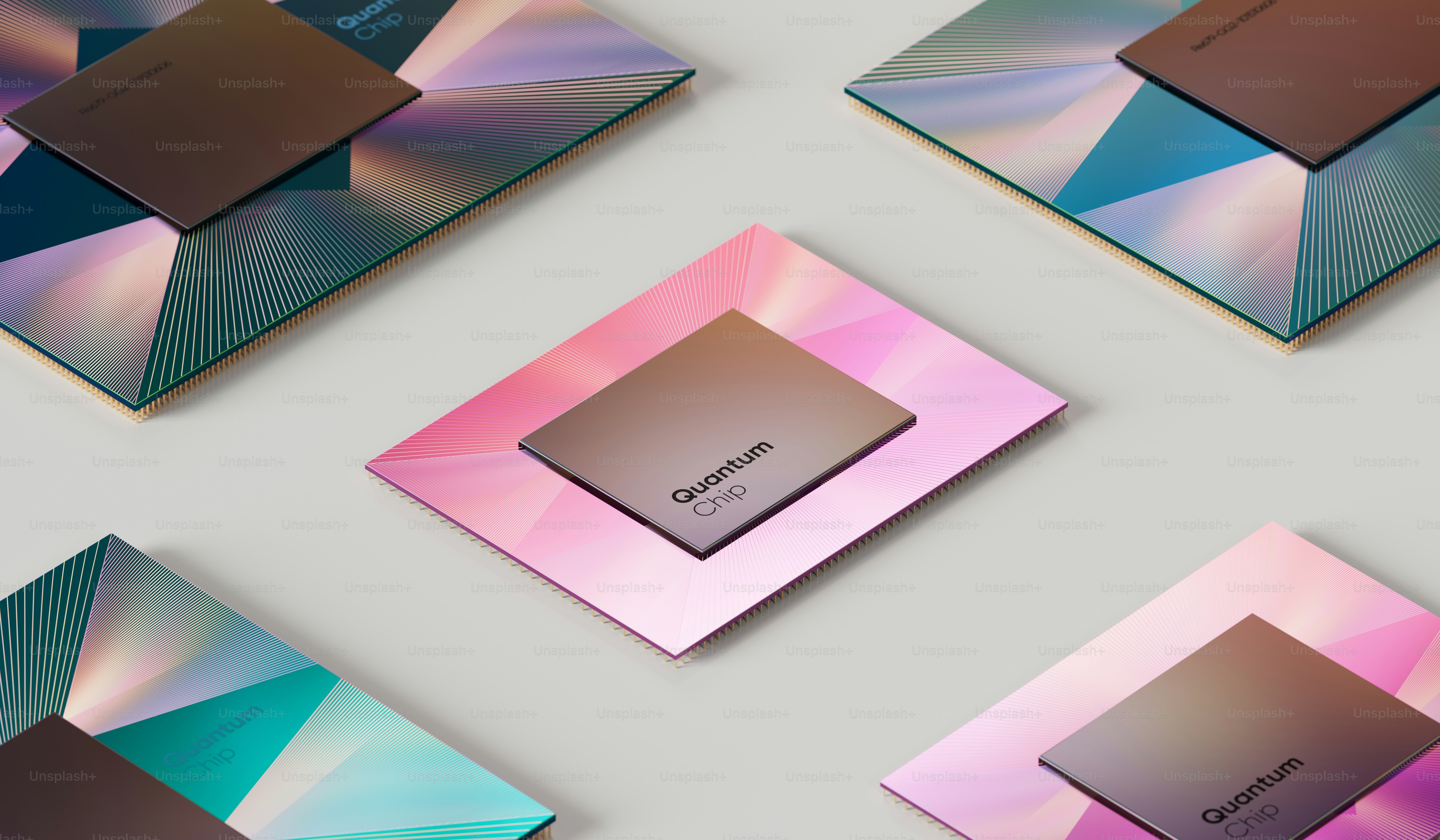 A set of four different colored business cards photo – Quantum ...