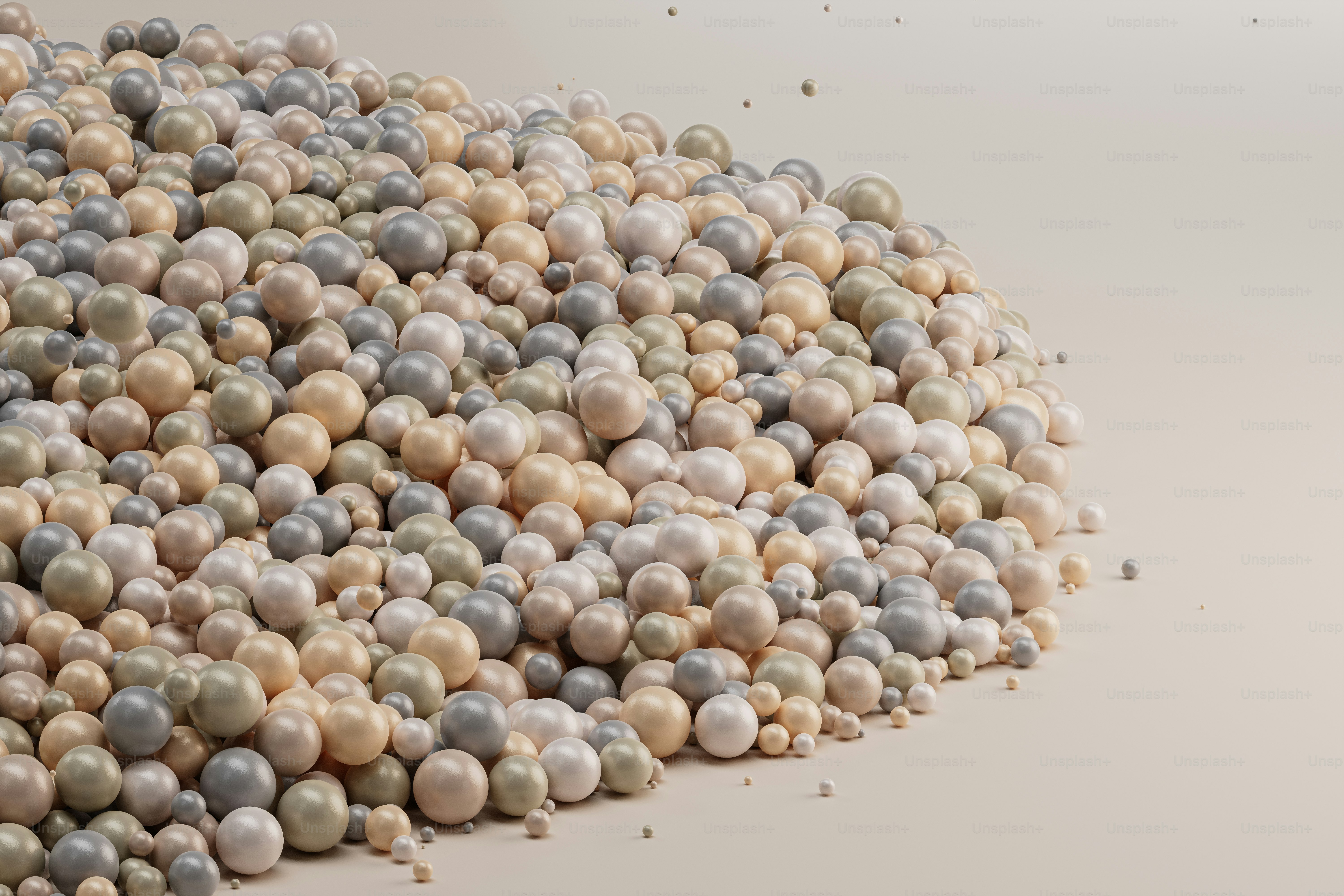 A pile of pearls on a white surface photo – Neutral colors Image on ...