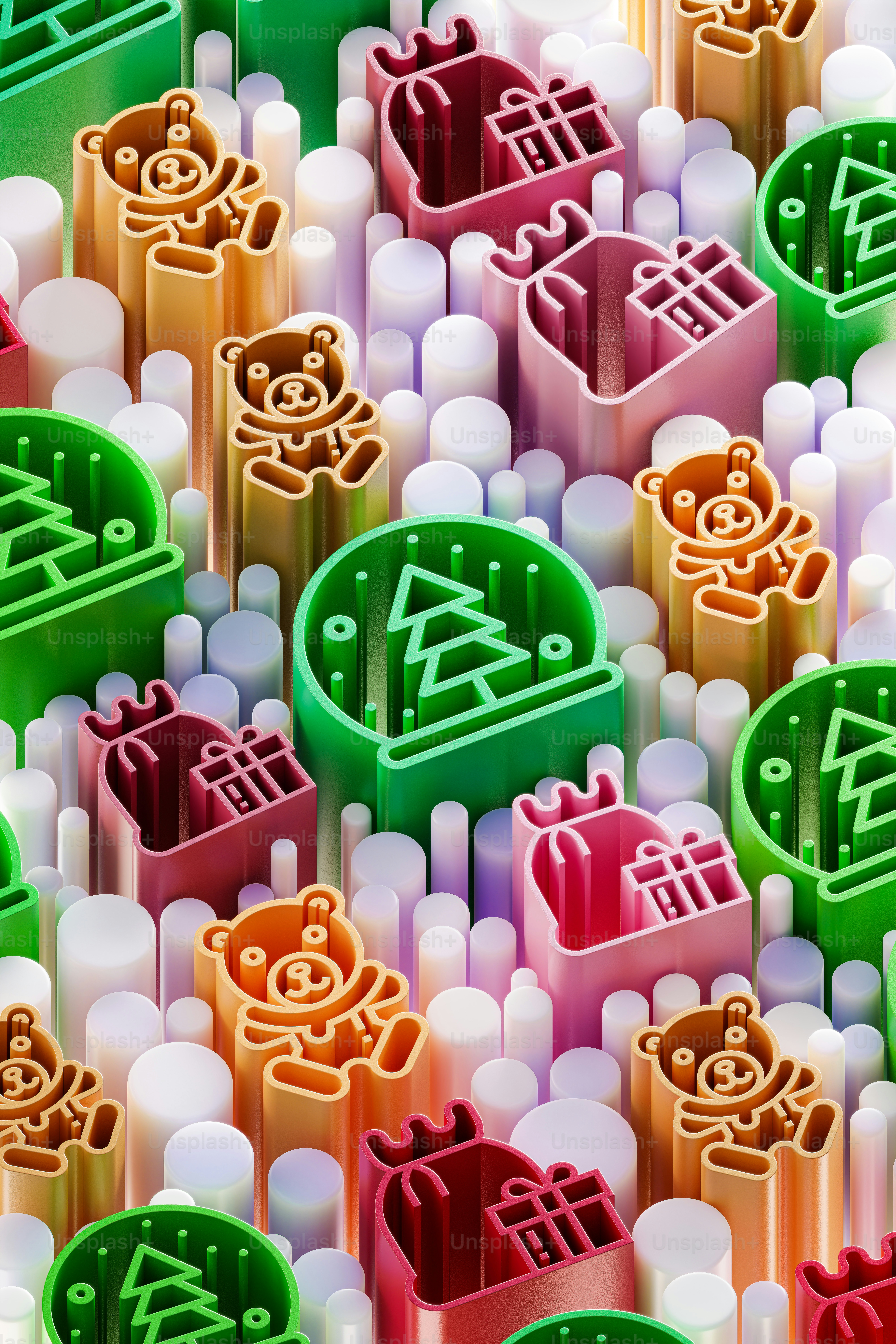 A bunch of different shapes and sizes of cookie cutters photo – 3d ...